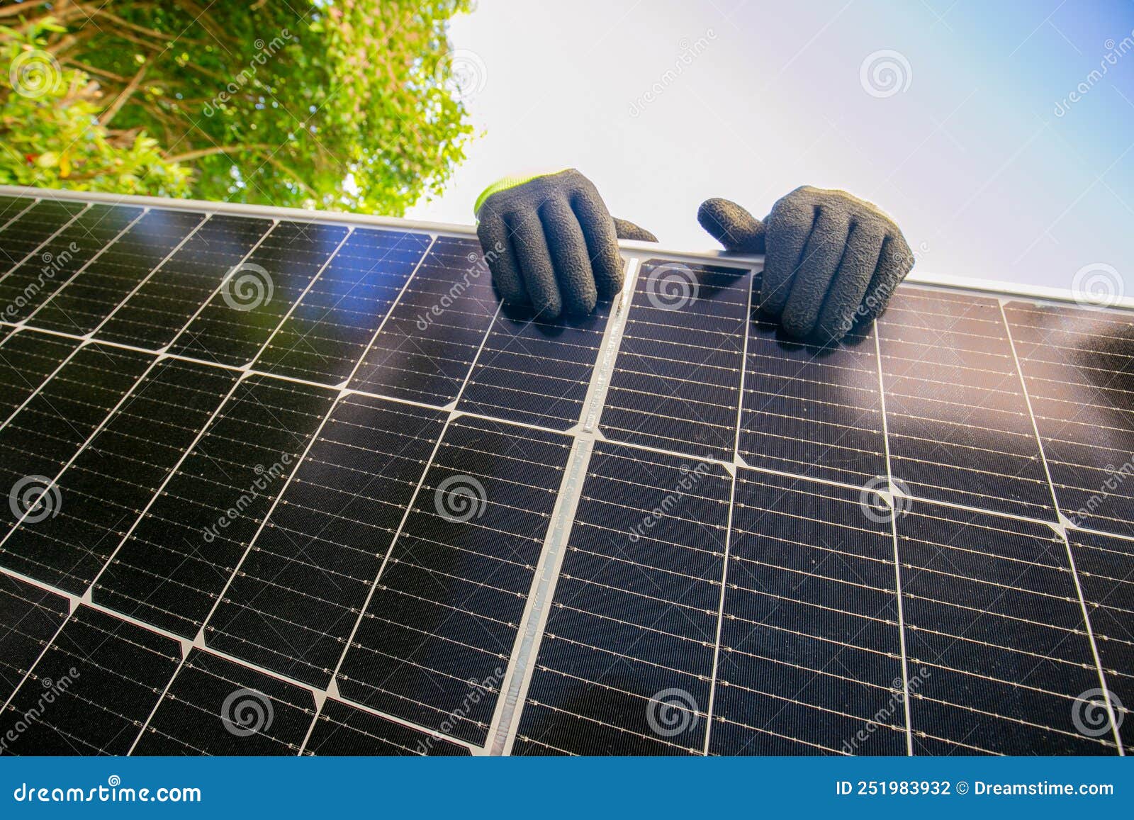 Solar Panel in the Hands of a Worker.solar Power Technology.Smart ...
