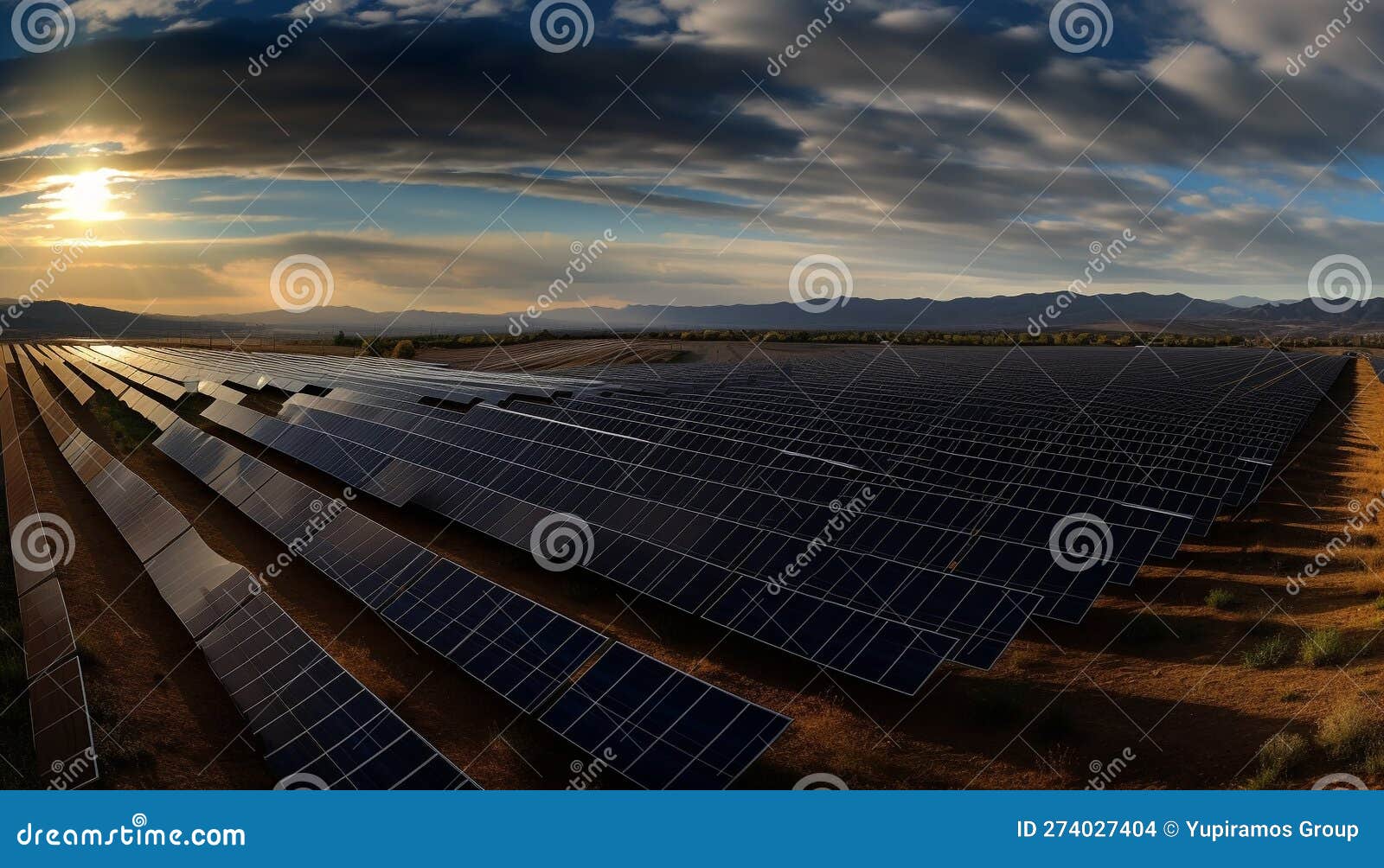 Solar Panel Harnesses Sun Power for Energy Generated by AI Stock Photo ...