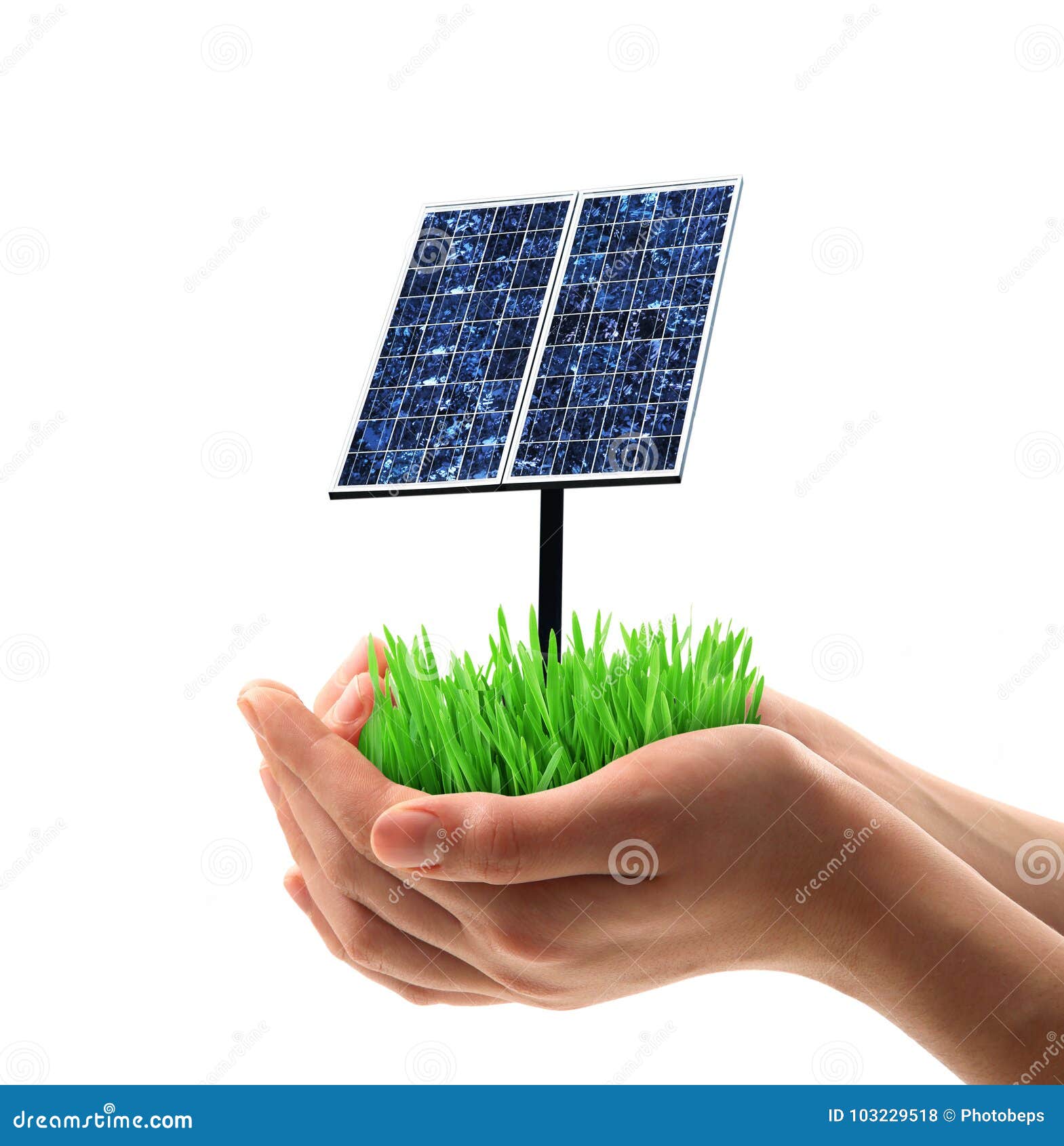 Solar panel held in hand stock photo. Image of environment - 103229518