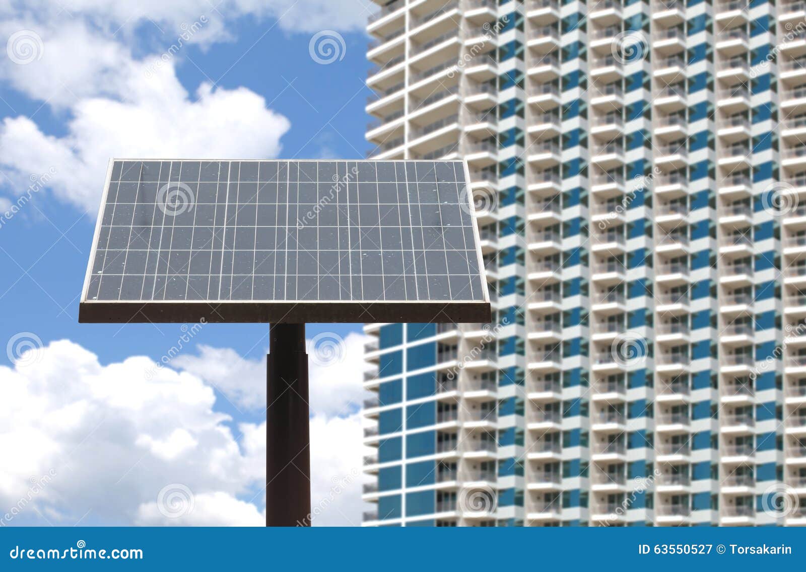 Solar Panel and High Building Background Stock Image - Image of ...