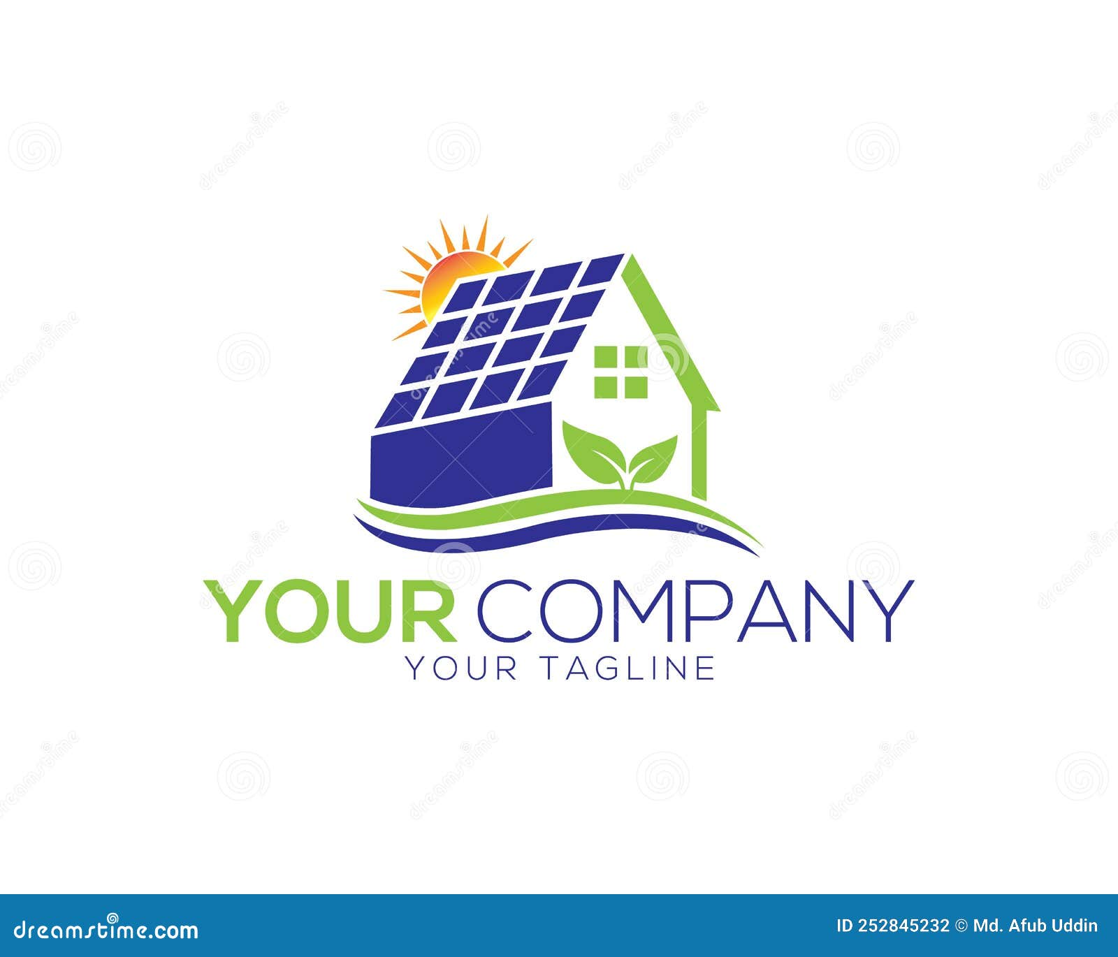 Solar Panel Home Creative Logo Stock Vector - Illustration of natural ...