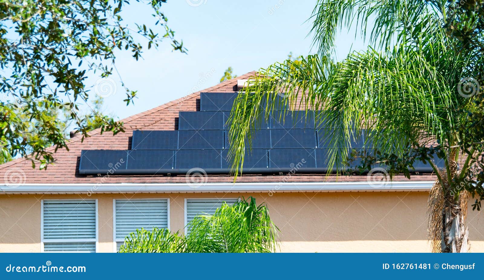Solar Panel on a House Roof Stock Image - Image of ecologic, economy ...