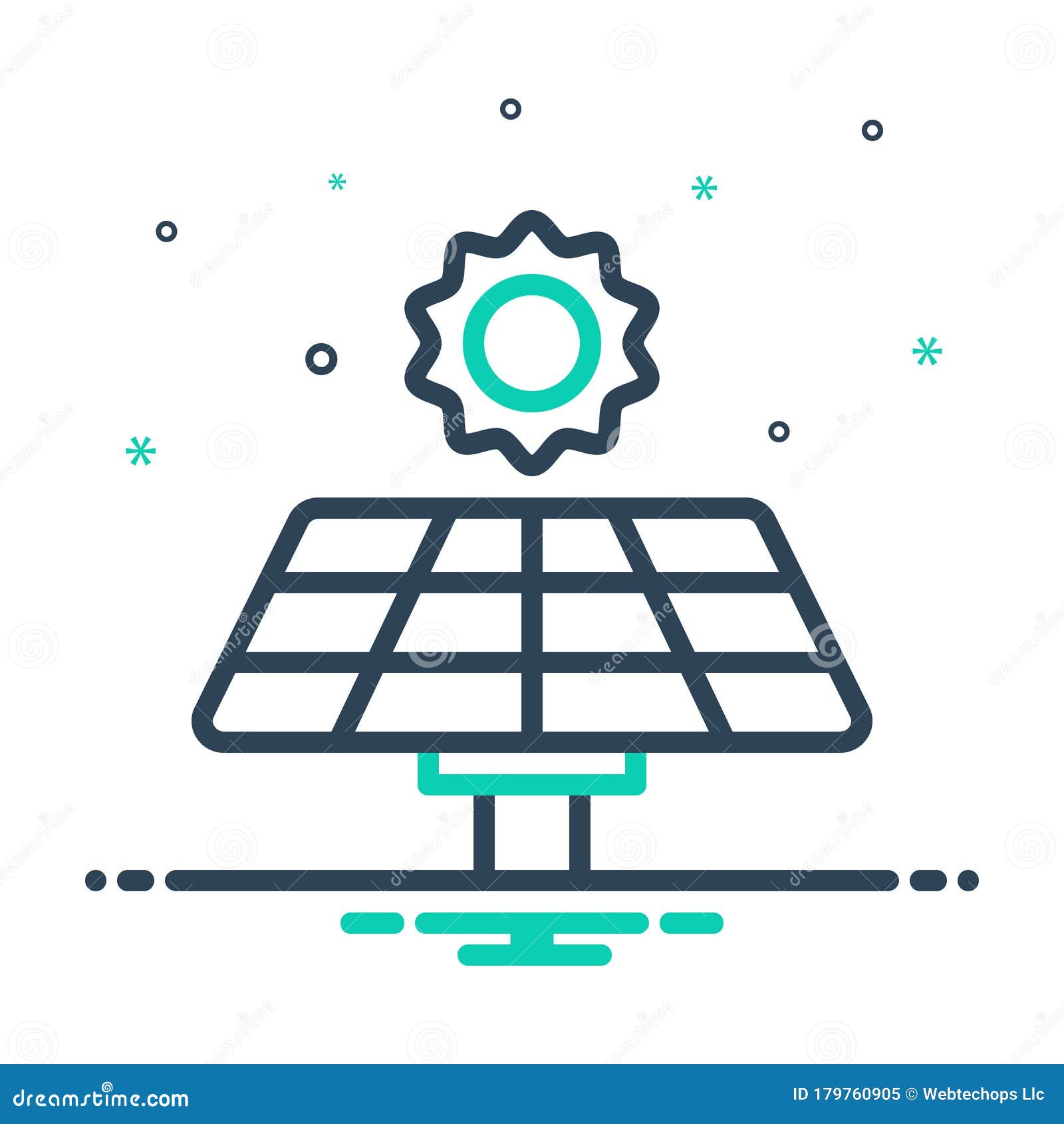 Mix Icon for Solar Panel, Electricity and Sunlight Stock Vector ...