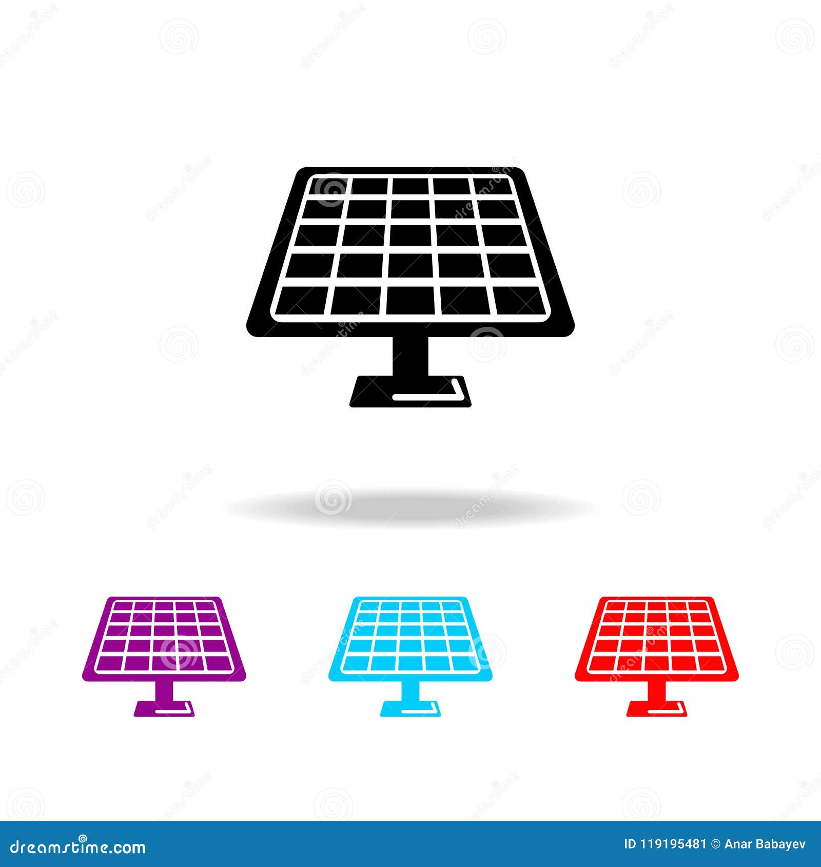 Solar Panel Icon. Elements of Electricity in Multi Colored Icons ...