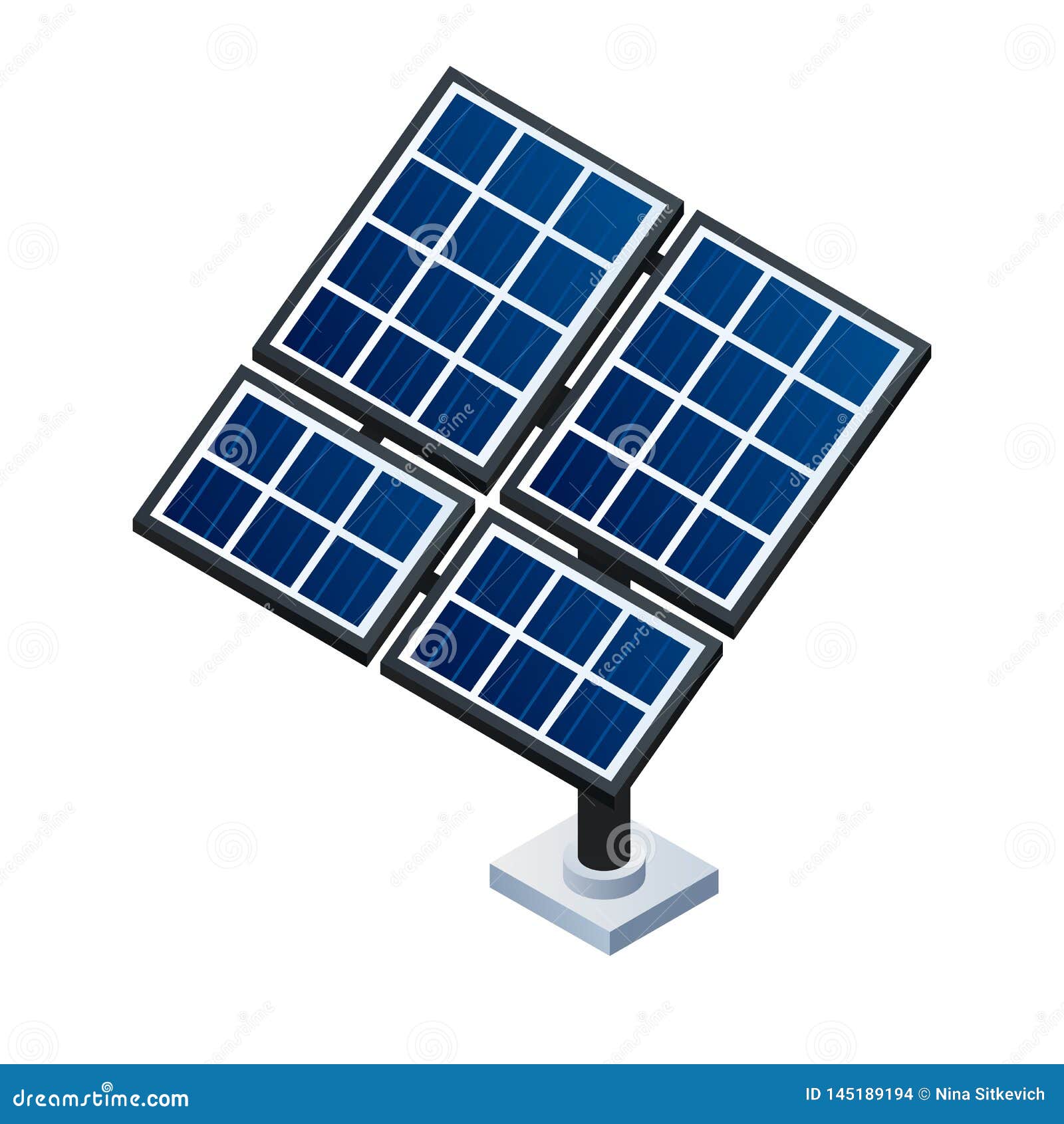 Solar Panel Icon, Isometric Style Stock Vector - Illustration of object ...