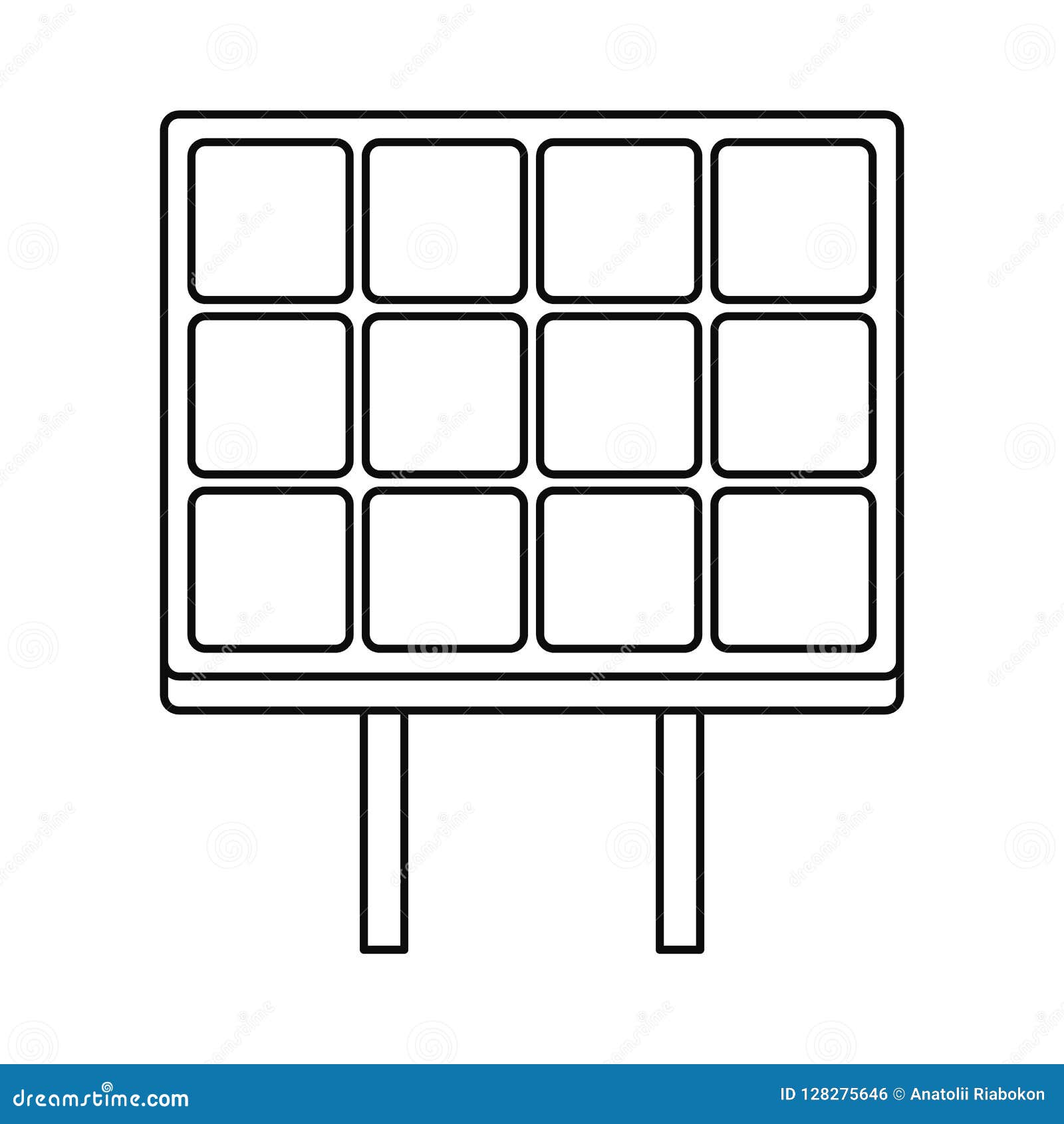 Solar Panel Icon, Outline Style Stock Vector - Illustration of ...