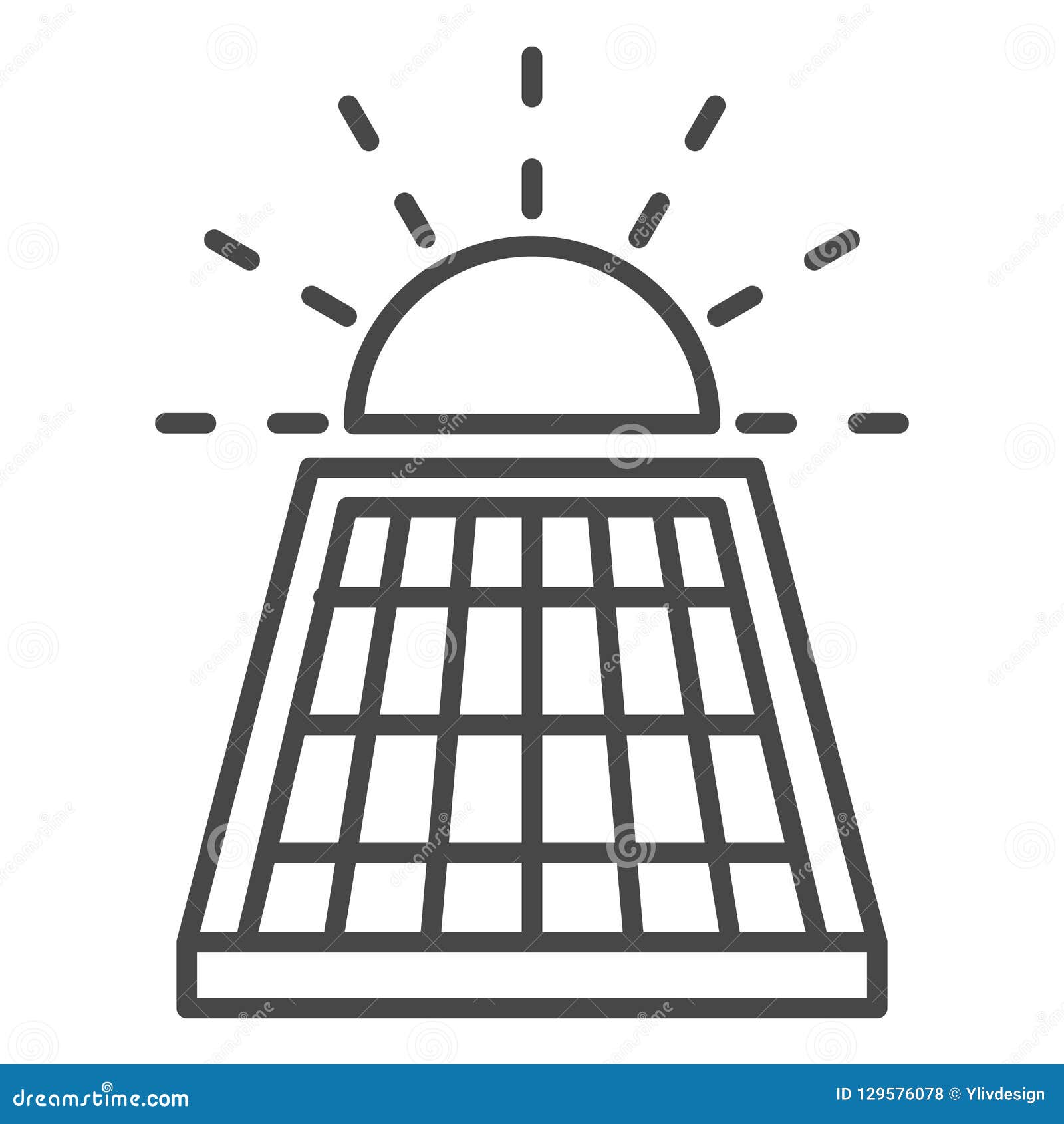 Solar Panel Icon, Outline Style Stock Vector - Illustration of abstract ...