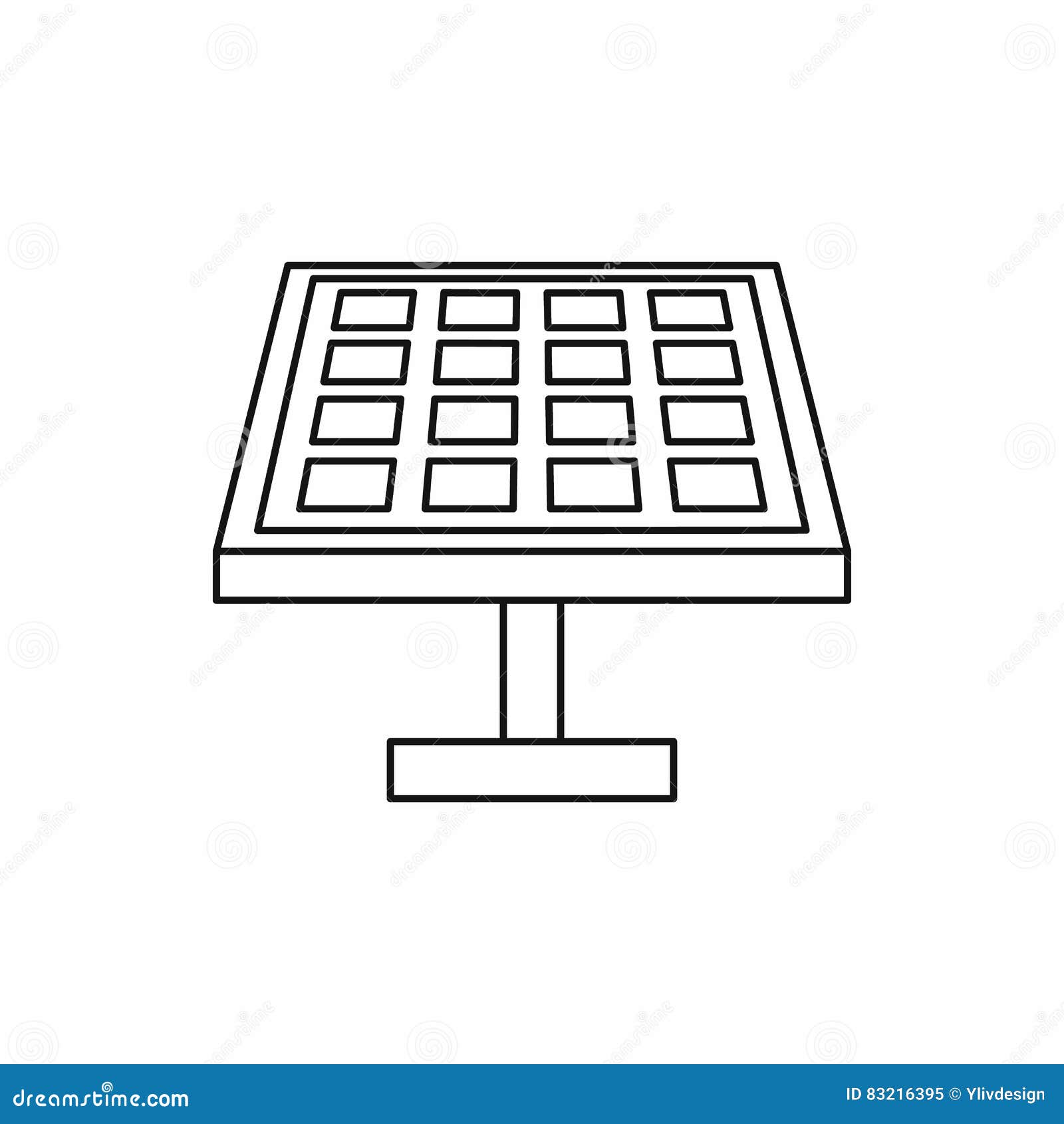 Solar Panel Icon, Outline Style Stock Vector - Illustration of electric ...