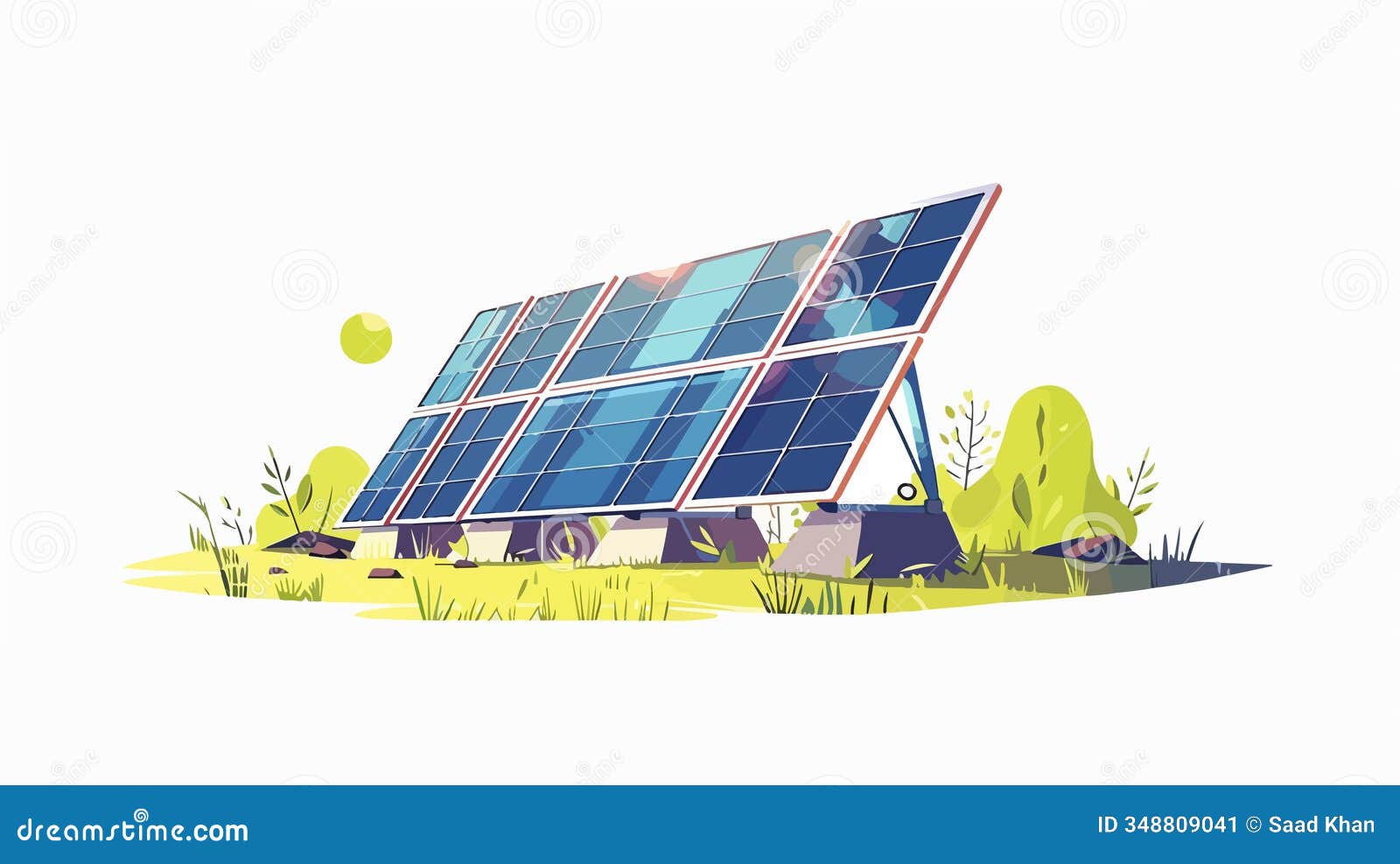 A Solar Panel Illustration Isolated on a White Background, Designed for ...