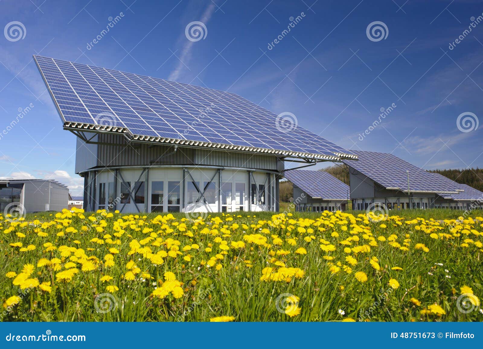 Solar Panel on Industrial Roof Stock Image - Image of building, germany ...