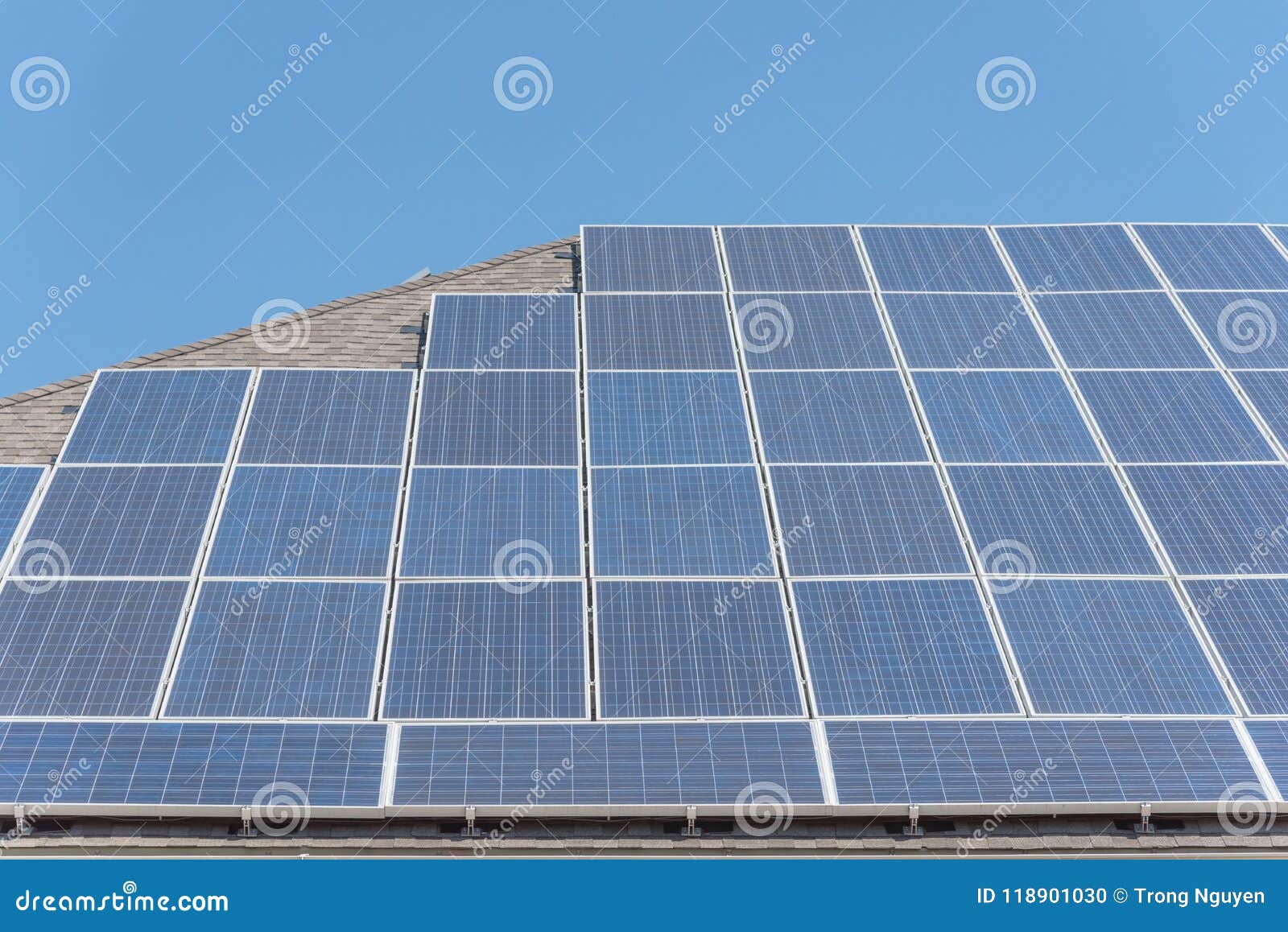 Solar Panel Installation on Asphalt Shingles Rooftop Stock Photo ...