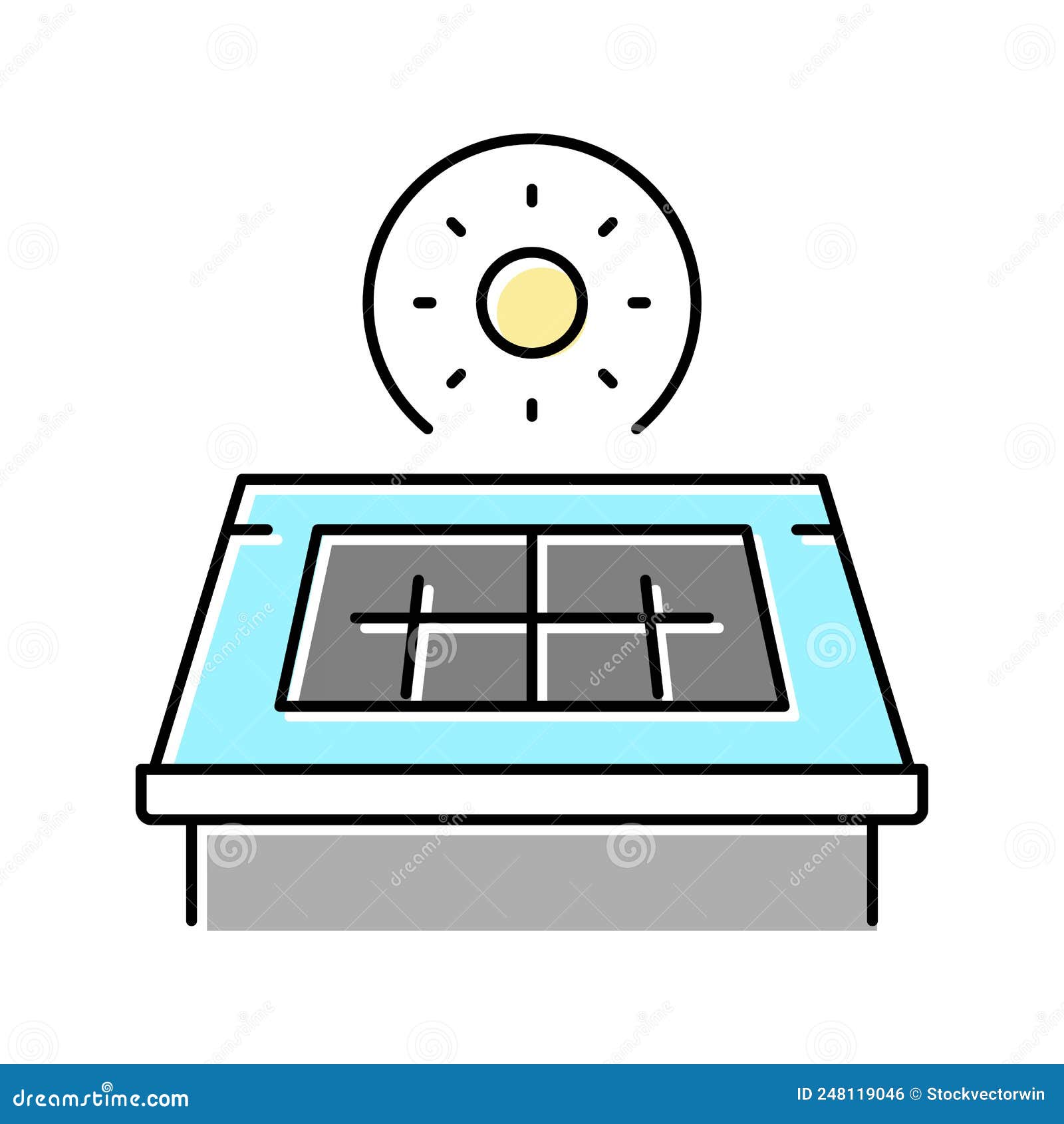 Solar Panel Installation Color Icon Vector Illustration Stock Vector ...