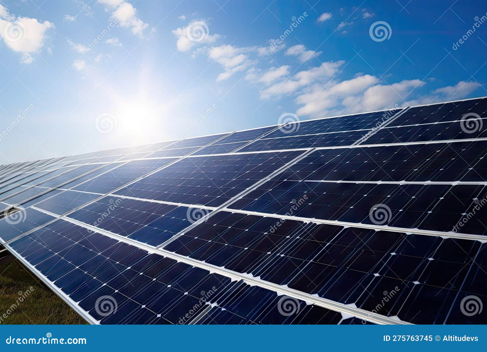 Solar Panel Installation, with Panels Facing the Sun To Maximize Energy ...
