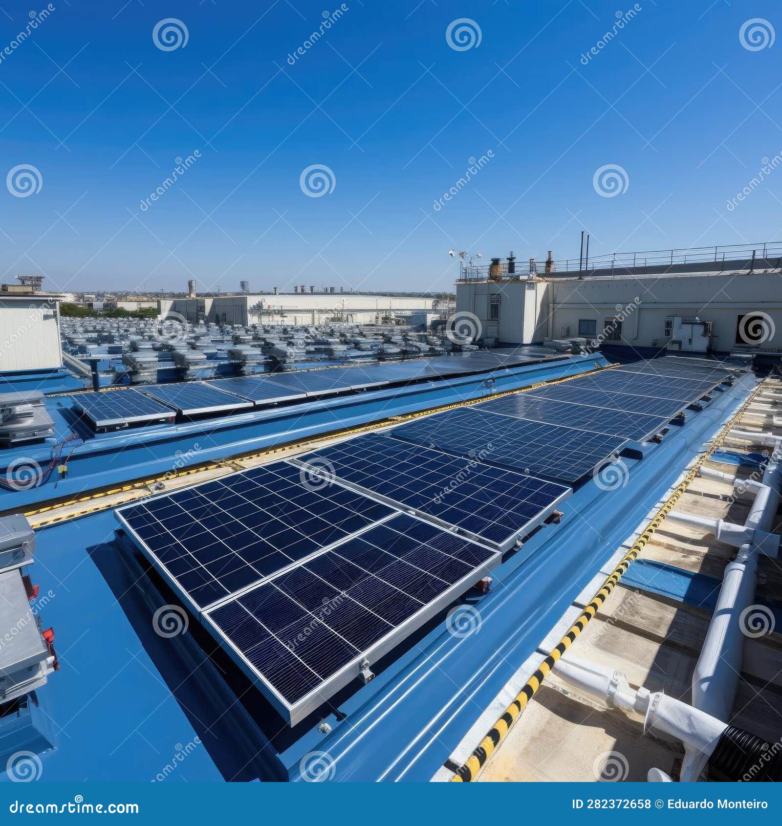 Solar Panel Installation Powers Factory Stock Illustration ...