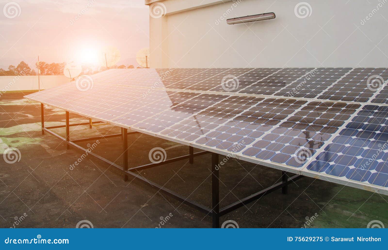 Solar Panel Installation for Renewable Energy. Stock Image - Image of ...