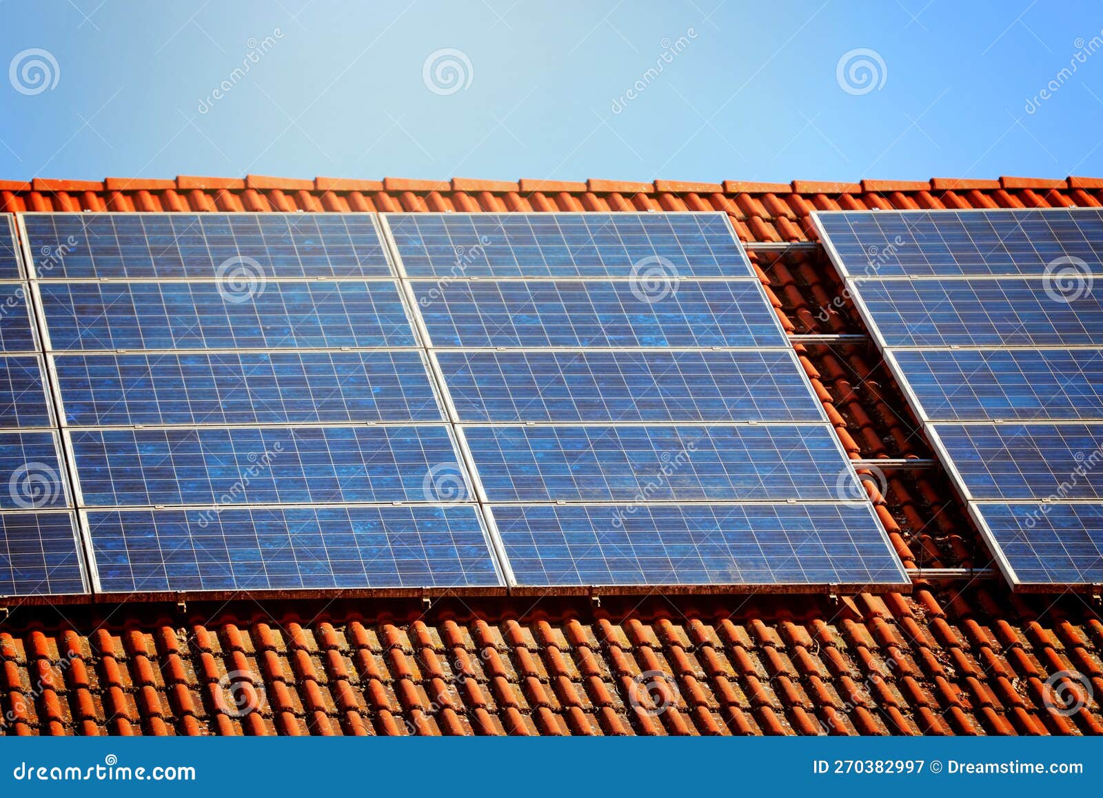 Solar Panel Installed on a Roof Stock Image - Image of cell, future ...