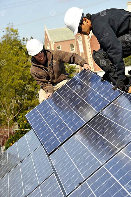 Solar Panel Installers 3 stock photo. Image of closeup - 18730464