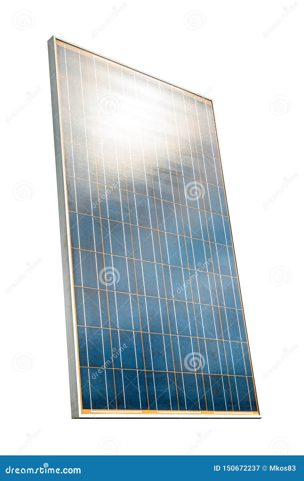 Solar Panel Isolated on White Background Stock Image - Image of ...