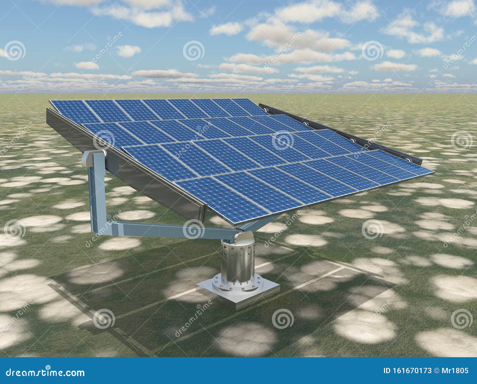Solar panel in a landscape stock illustration. Illustration of ...