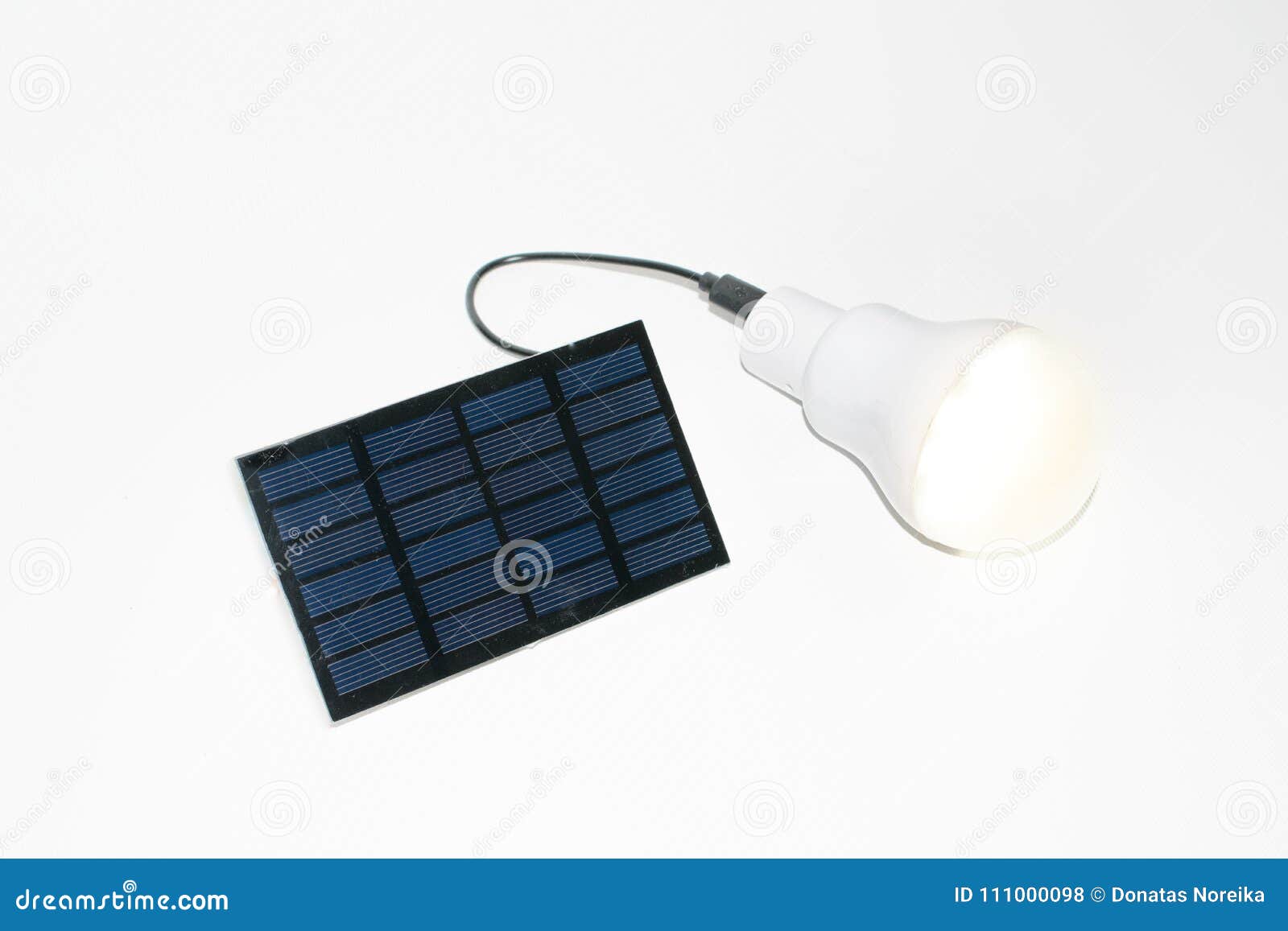 Solar panel and light bulb stock photo. Image of cell - 111000098
