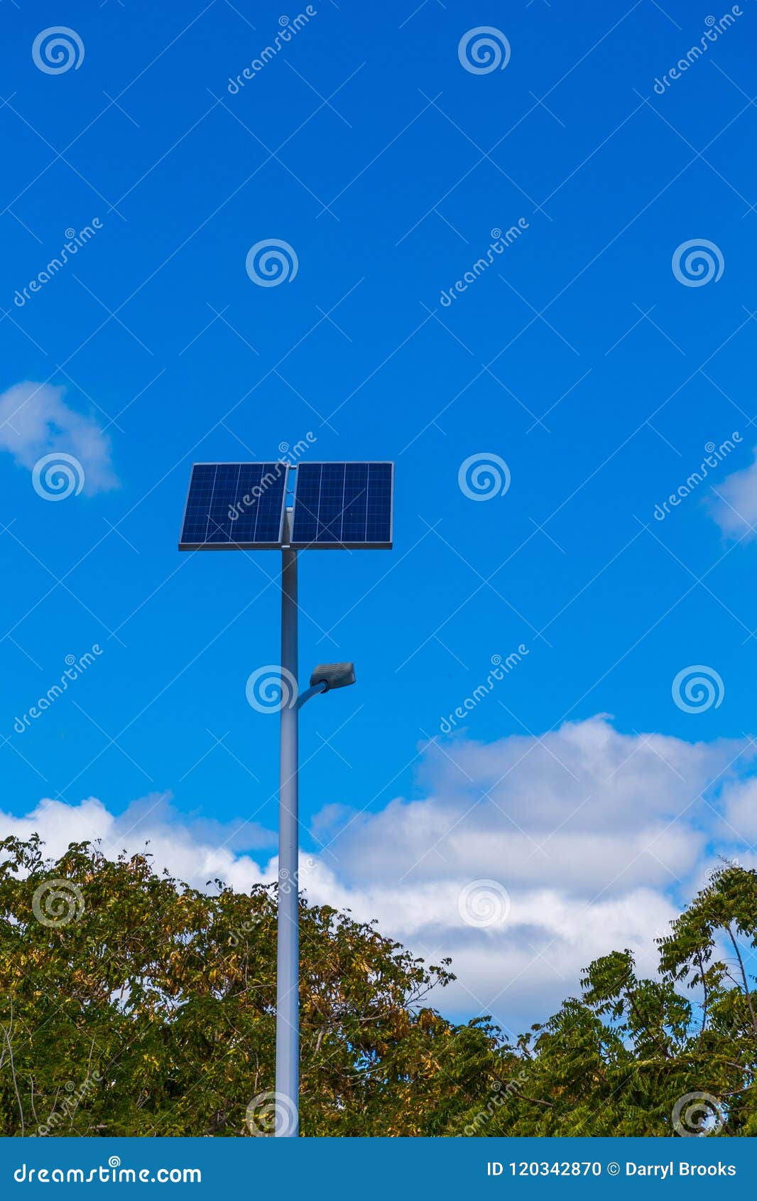 Solar Panel on Light stock photo. Image of tropical - 120342870
