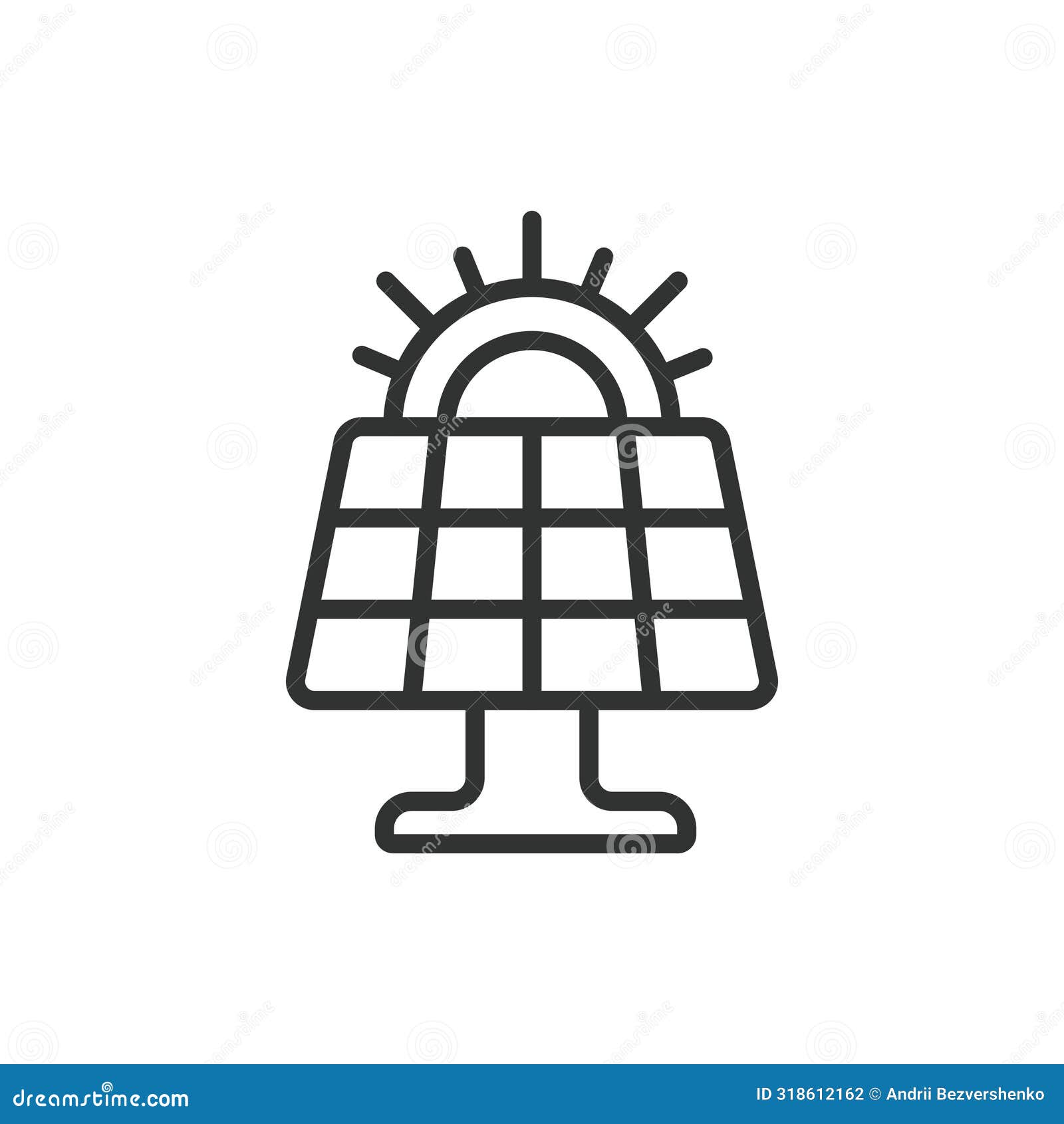 Solar Panel, in Line Design. Solar, Panel, Energy, Renewable, Power ...