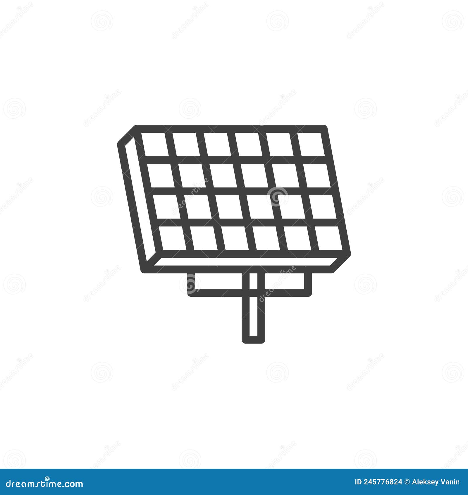 Solar panel line icon stock vector. Illustration of design - 245776824