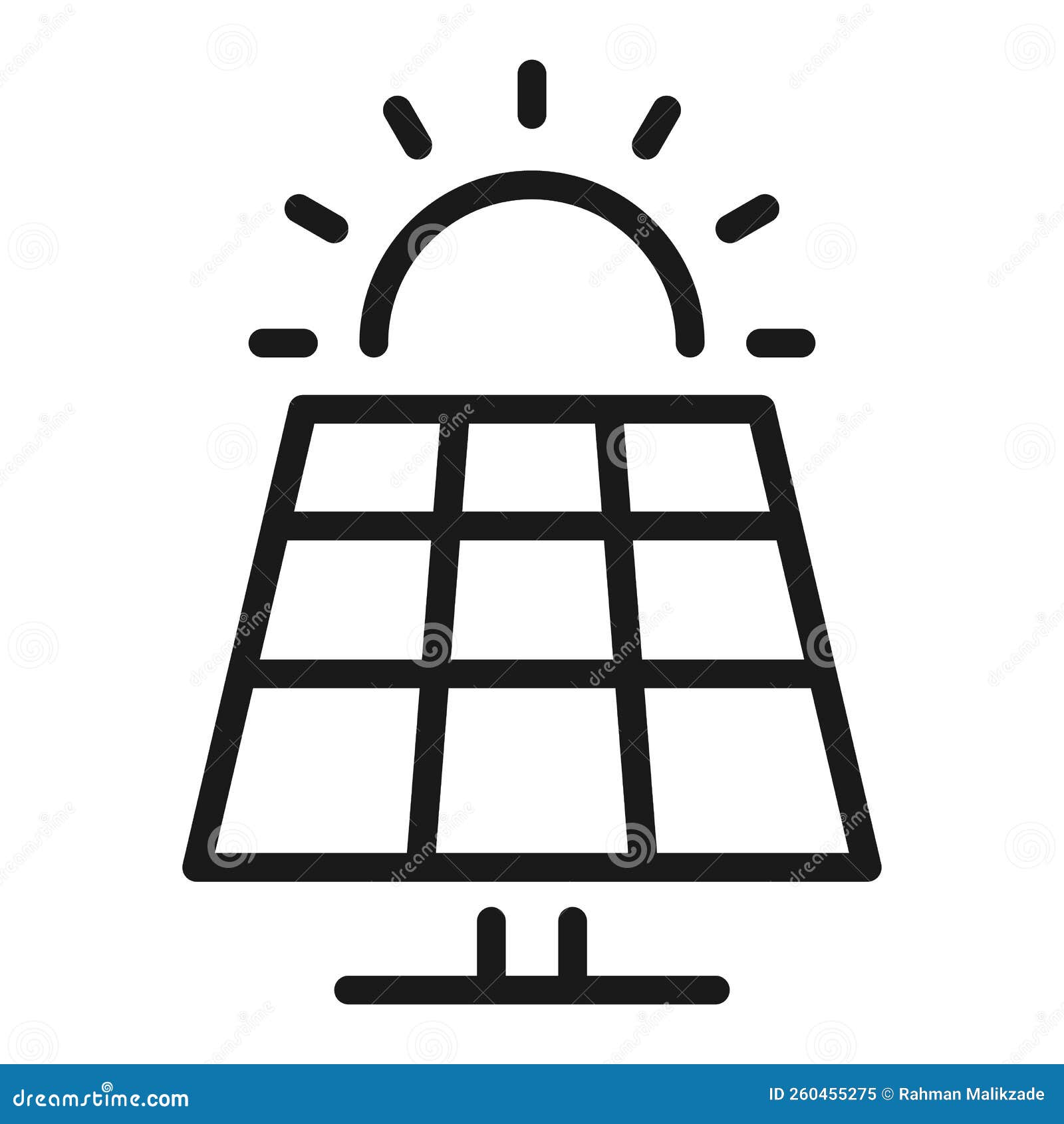 Solar Panel Line Icon. Solar Power Energy Vector Illustration Stock ...