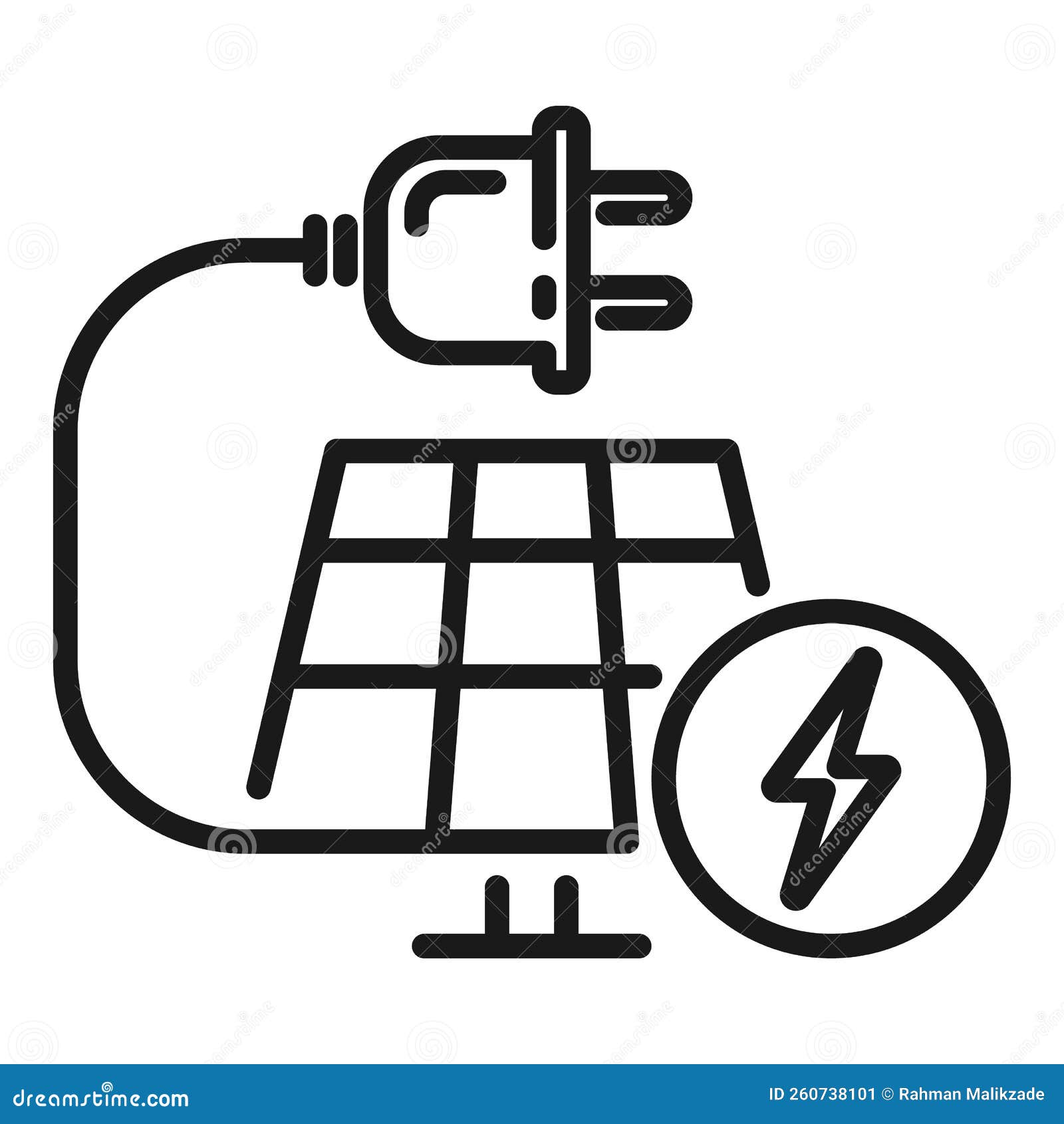 Solar Panel Line Icon. Solar Power Energy Vector Illustration Stock ...