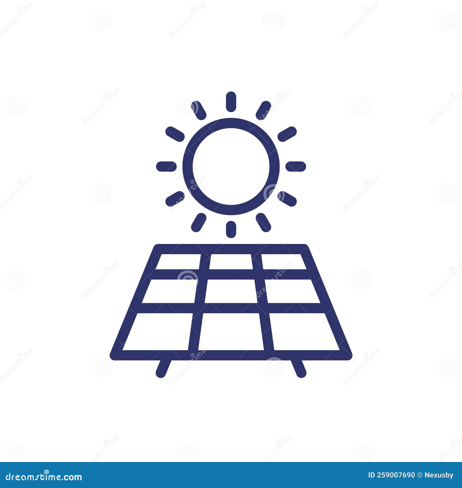 Solar Panel Line Icon on White Stock Vector - Illustration of ...