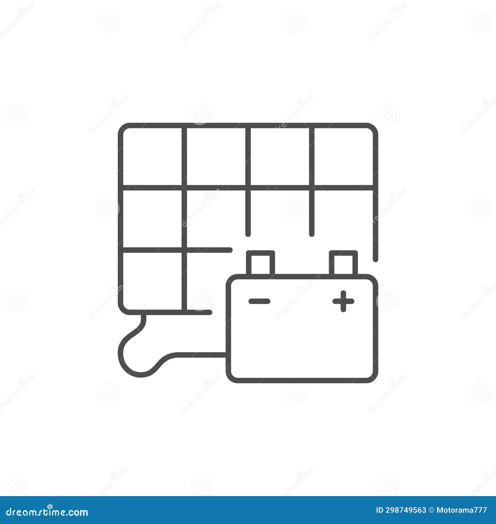 Solar Panel Line Outline Icon Stock Illustration - Illustration of ...