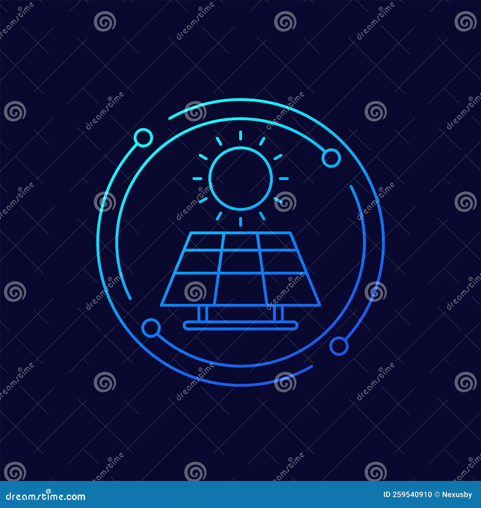 Solar Panel Line Vector Icon Stock Illustration - Illustration of ...