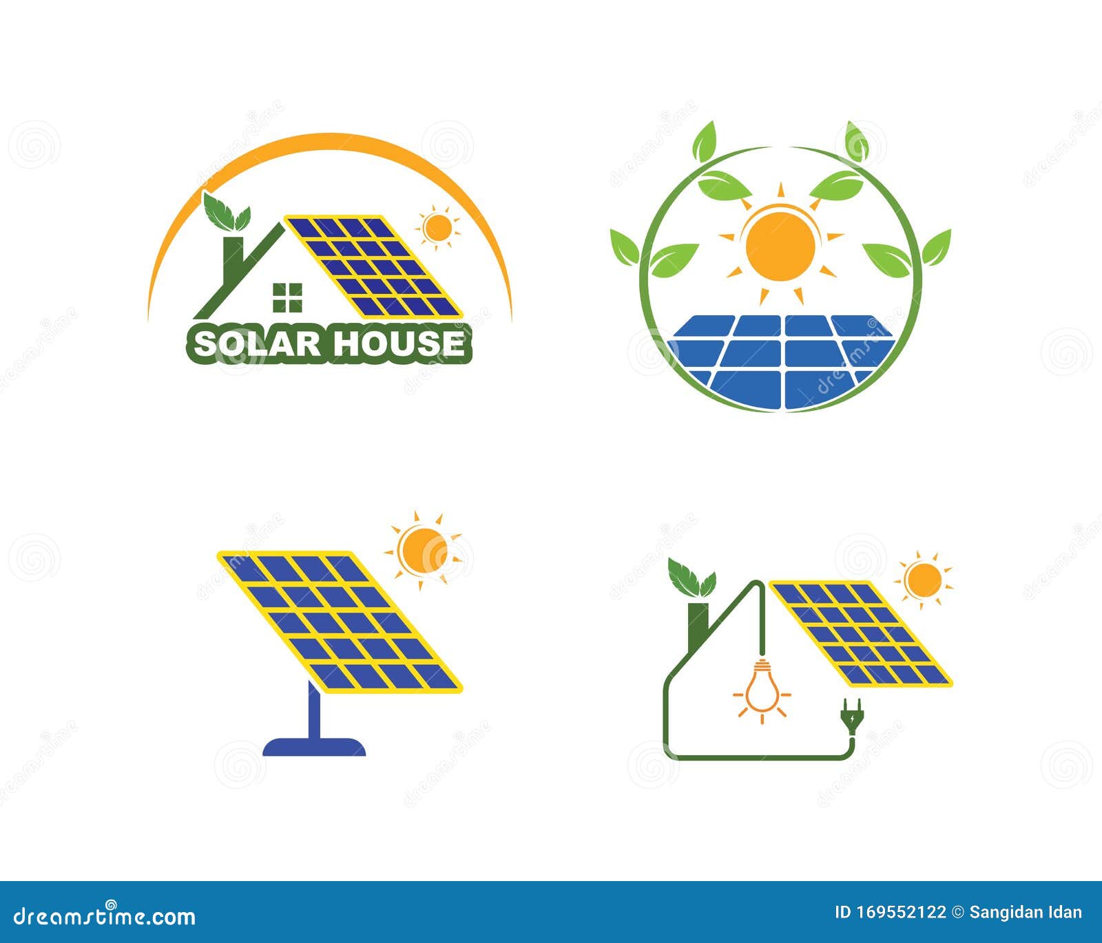 Solar Panel Logo Vector Icon of Natural Energy Stock Vector ...