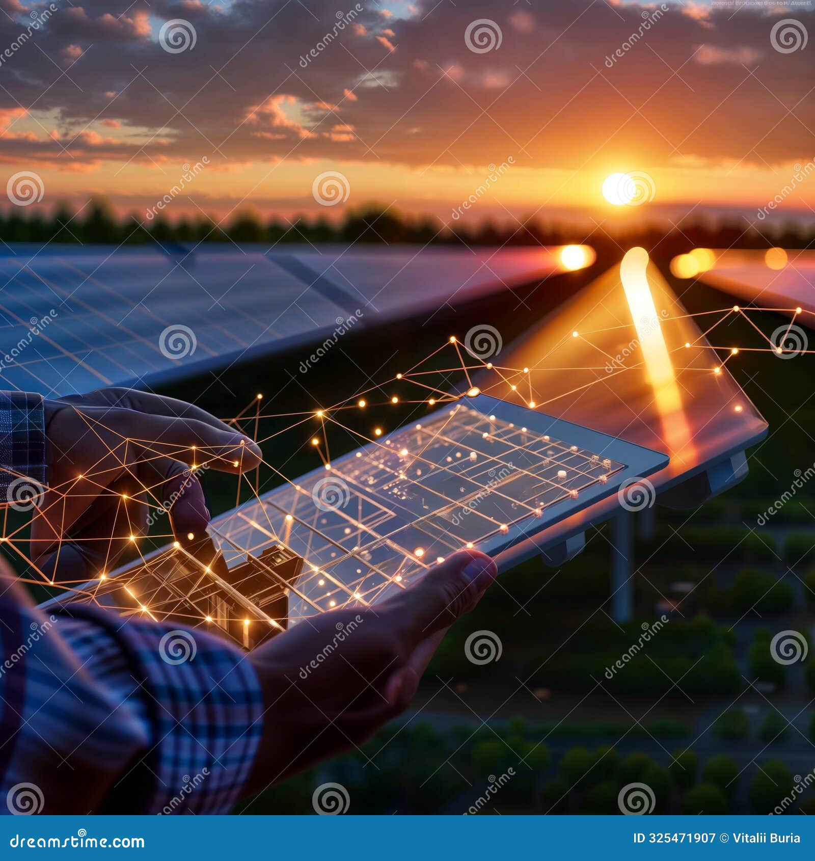 Solar Data: Person Interacting with Solar Panel Interface, Generative ...