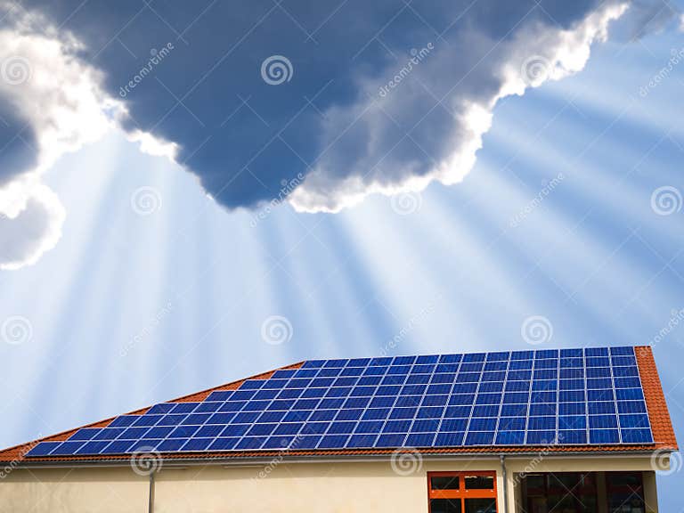 Solar Panel Modern Home Goof Stock Image - Image of modern, energy: 6404741