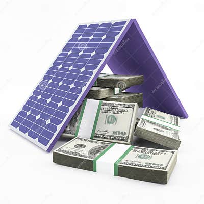 Solar panel and money stock illustration. Illustration of regenerative ...