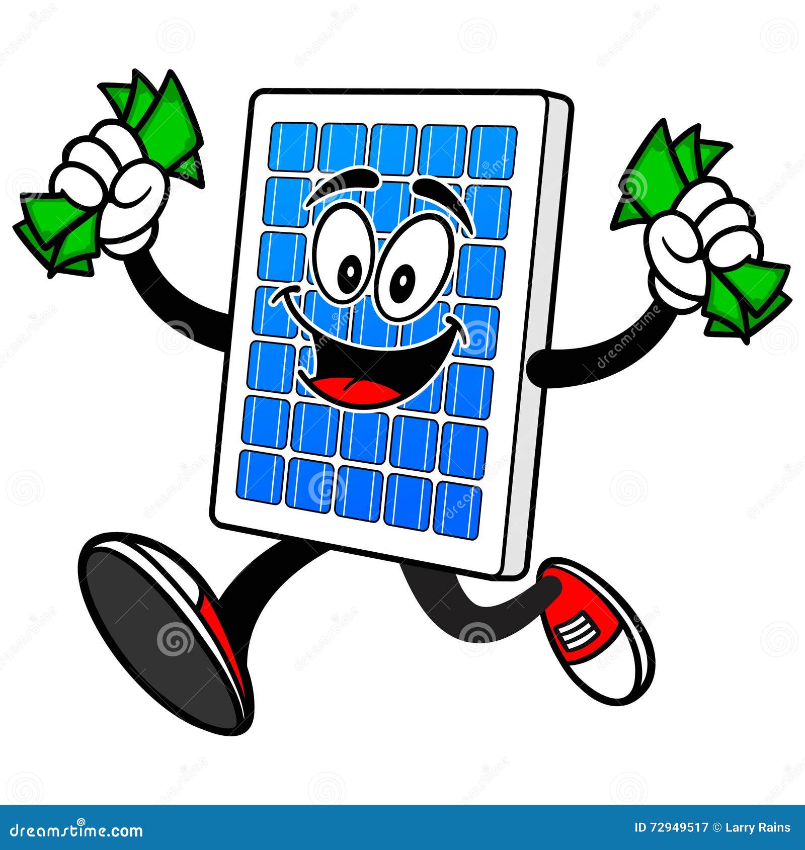 Solar Panel with Money stock vector. Illustration of competitive - 72949517