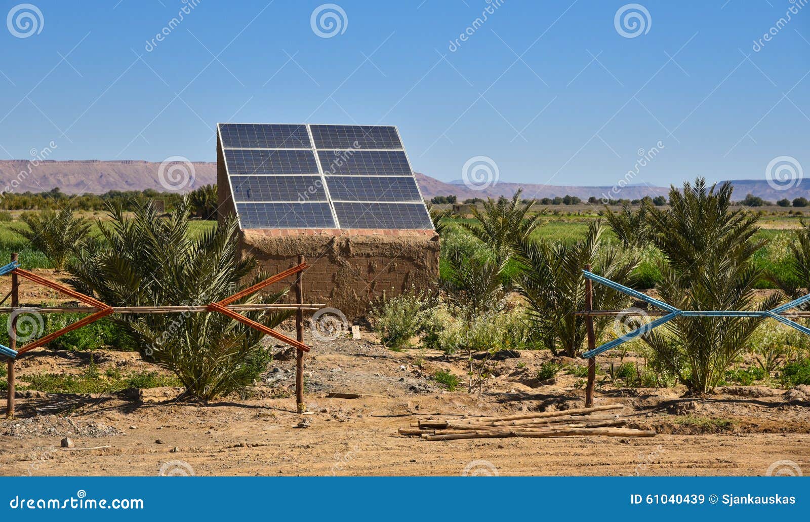 Solar Panel in Morocco, Africa Stock Image - Image of green, atlas ...