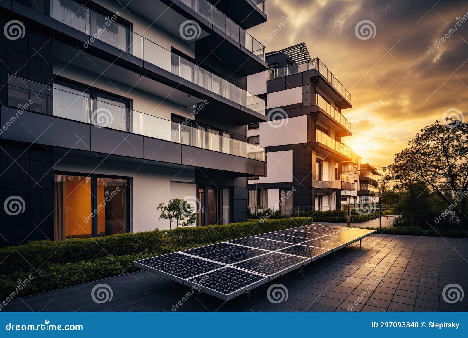 Solar Panel Near Building Facade Stock Photo - Image of home, renewable ...