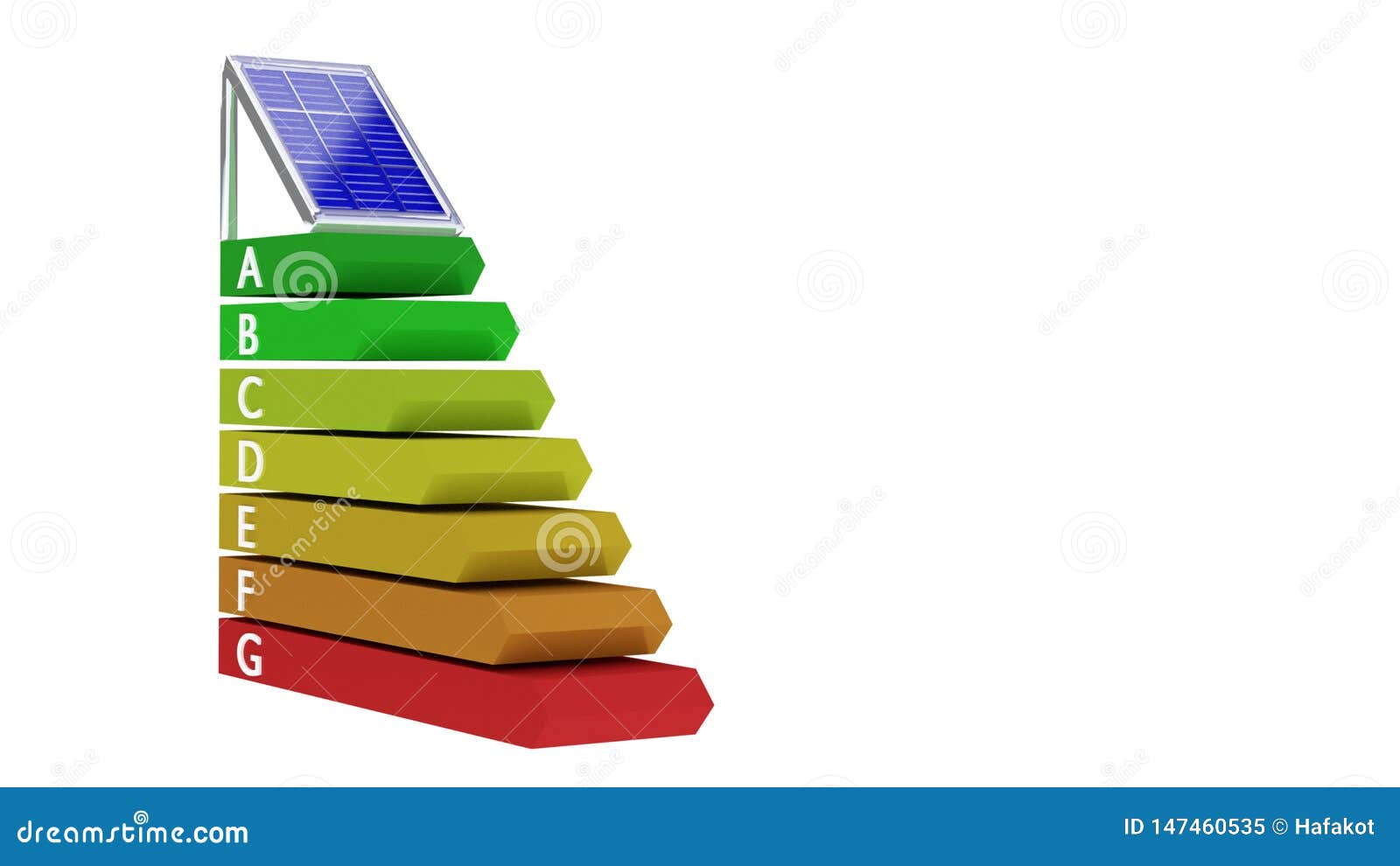 Solar Panel Over Energy Class Rating for Efficiency Stock Illustration ...
