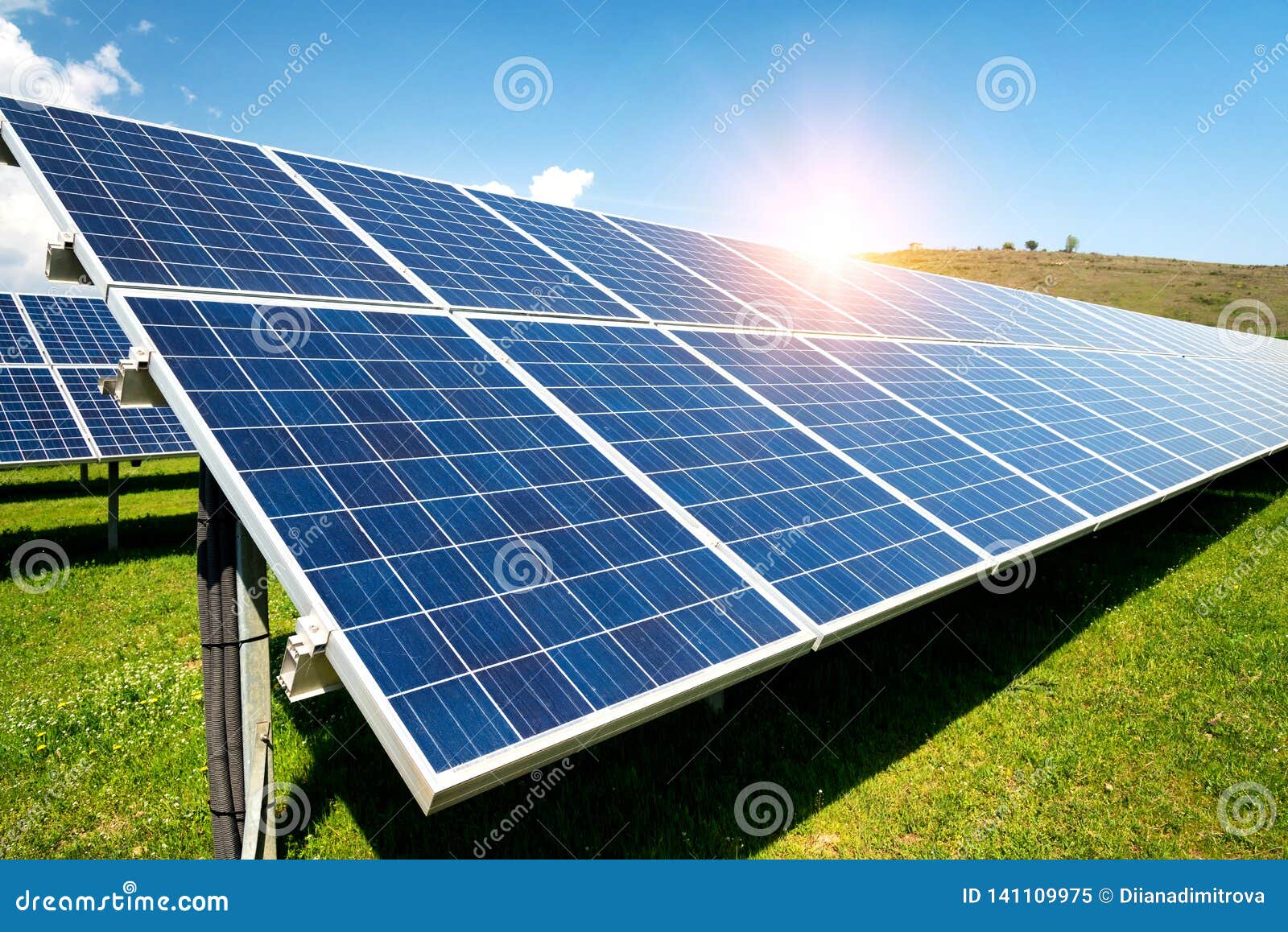 Alternative Electricity Source. Stack Of Photovoltaic Solar Panels ...