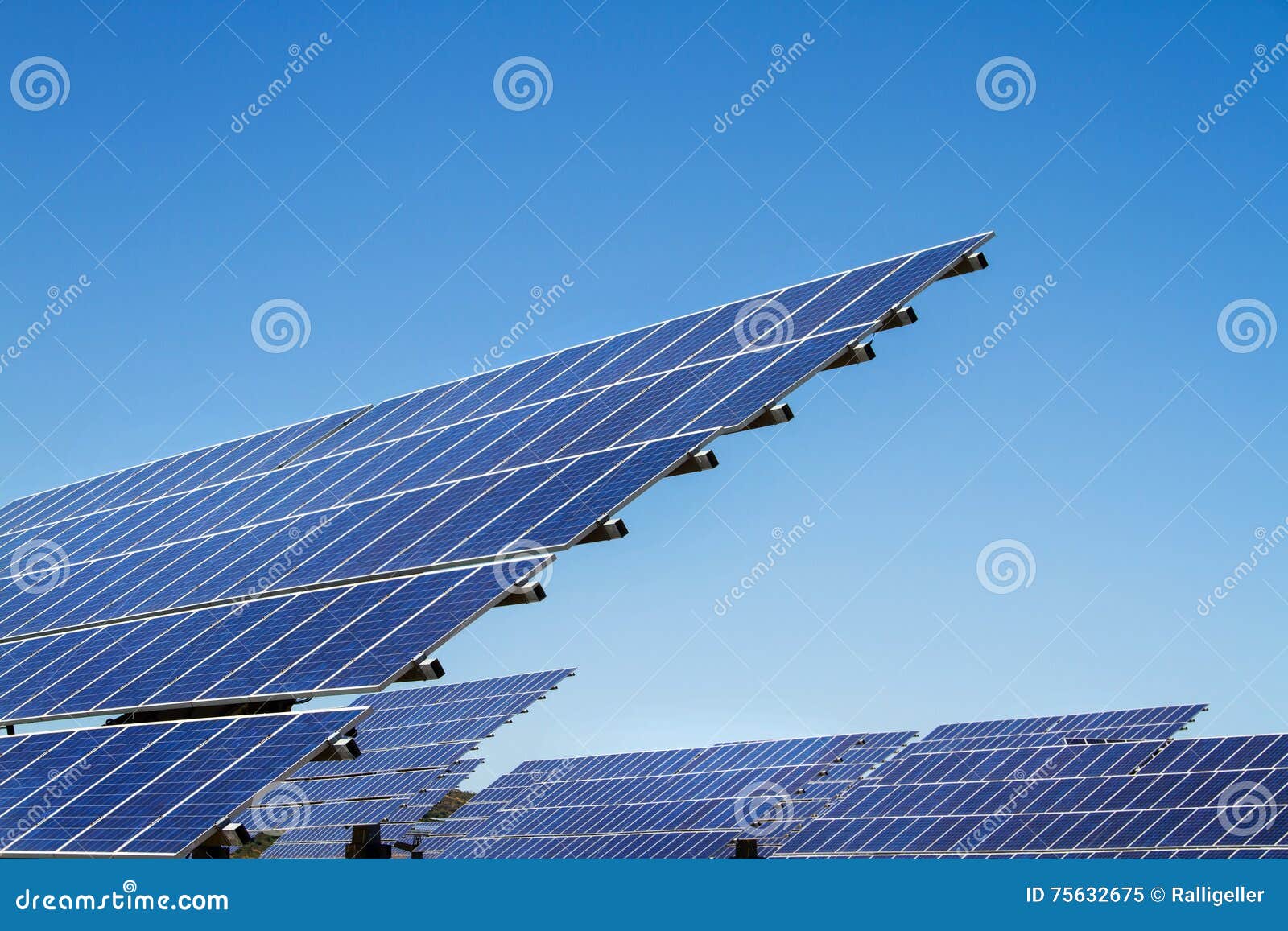 Solar Panel Photovoltaic Installation Stock Image - Image of background ...