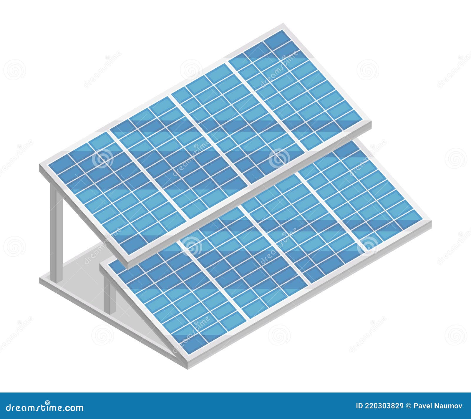 Solar Panel or Photovoltaic Module As Electric Power Object Isometric ...