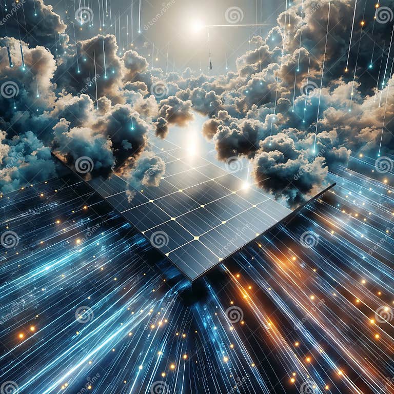 Digital Lightning: Solar Panel on a Floor with a Digital Lightning ...