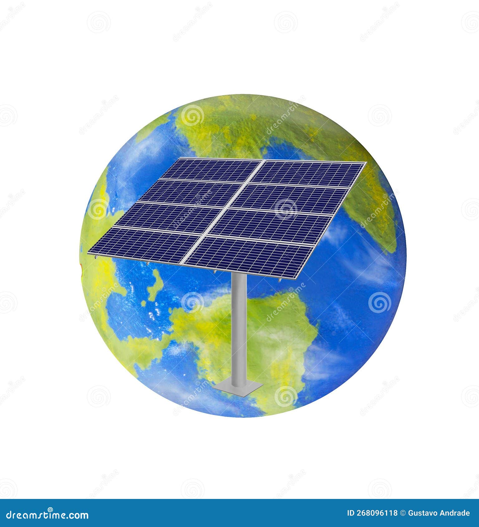 Solar Panel on Planet Earth Globe Stock Photo - Image of investment ...