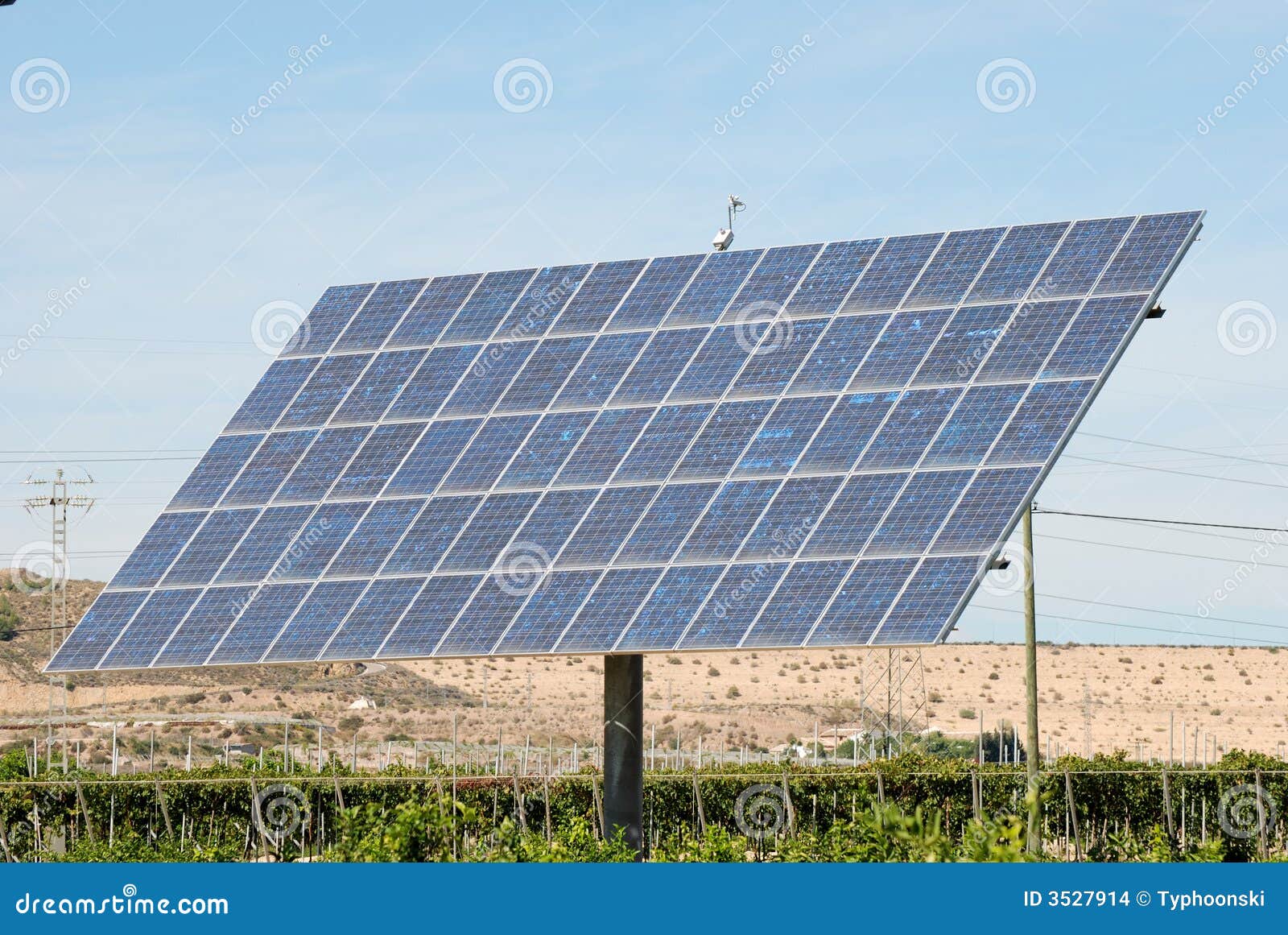 Solar Panel at a Plantation Stock Photo - Image of regenerative, blue ...
