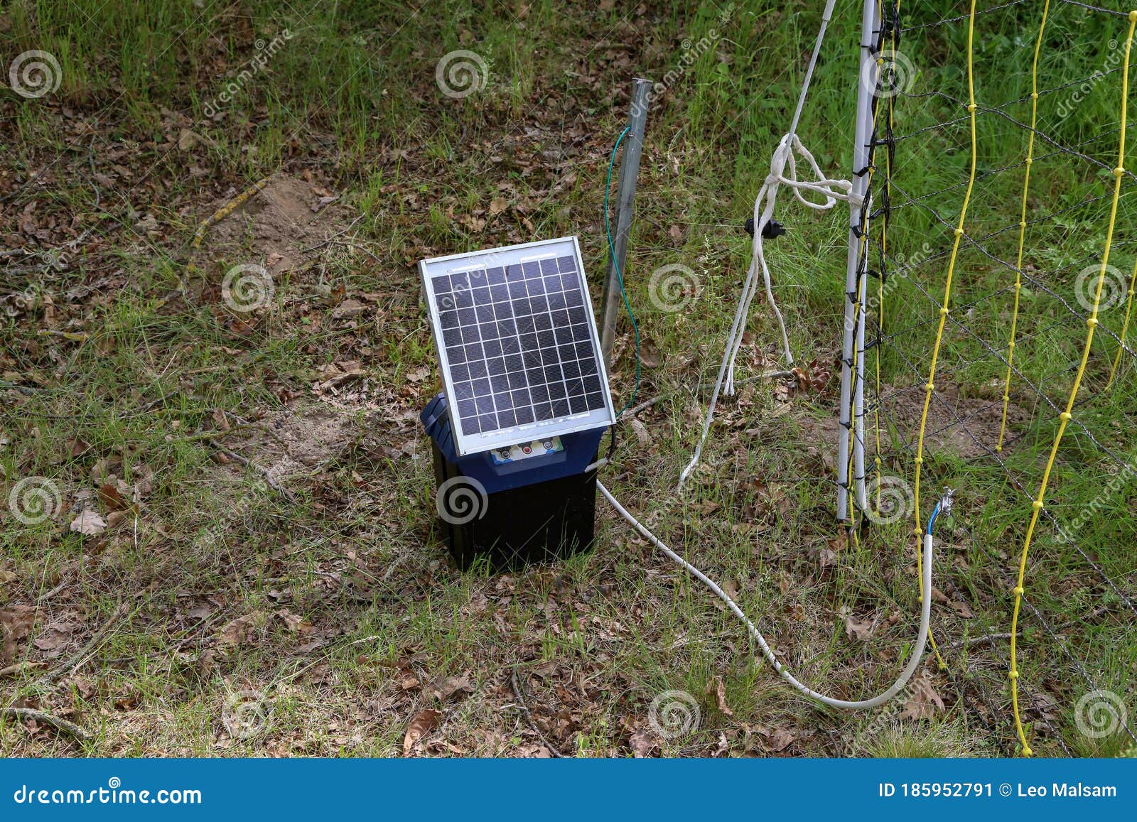 Solar Panel Powered Electric Shepherd in the Pasture Stock Image ...