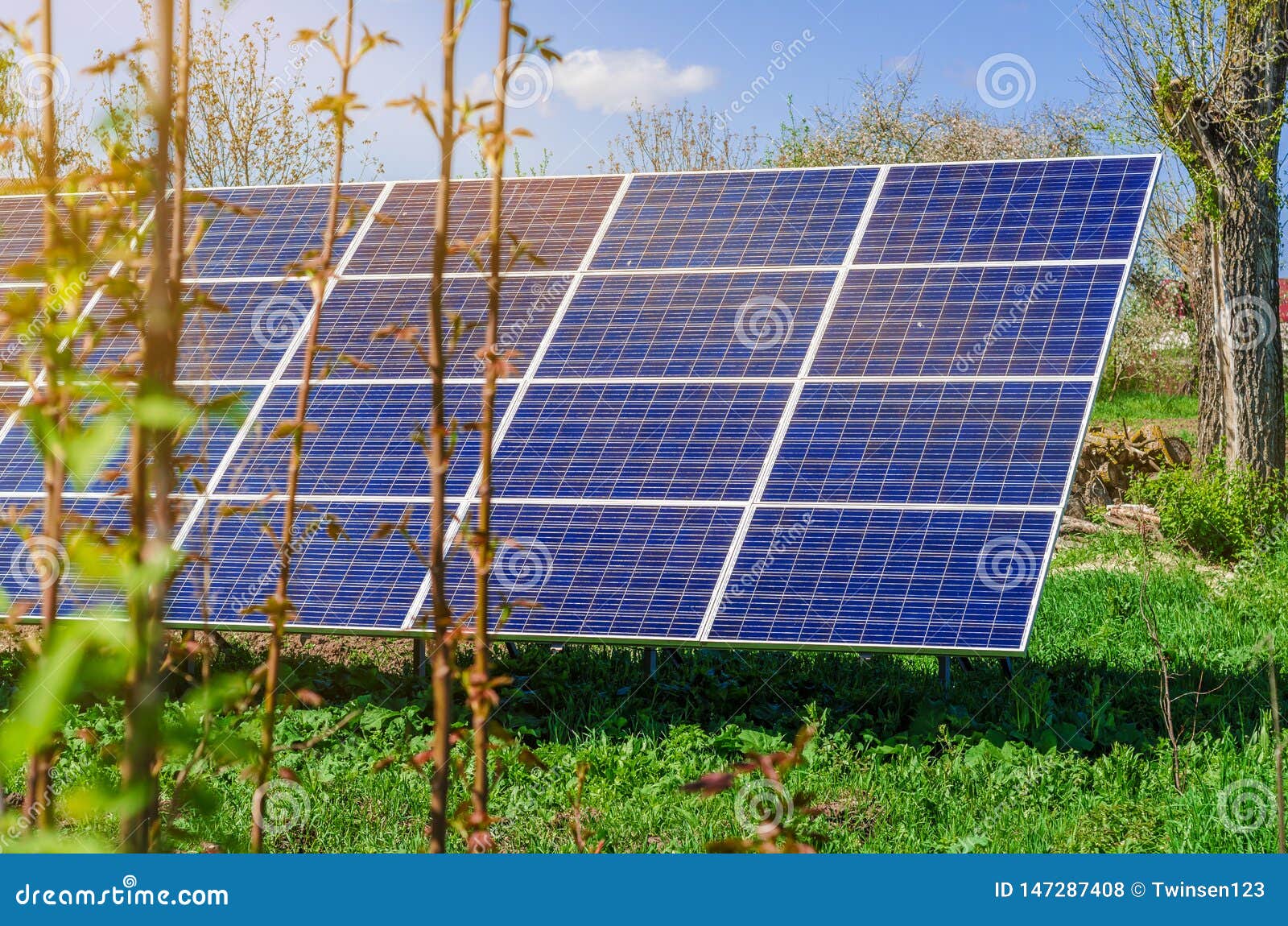 Solar Panel Produces Green, Environmentally Friendly Energy from the ...