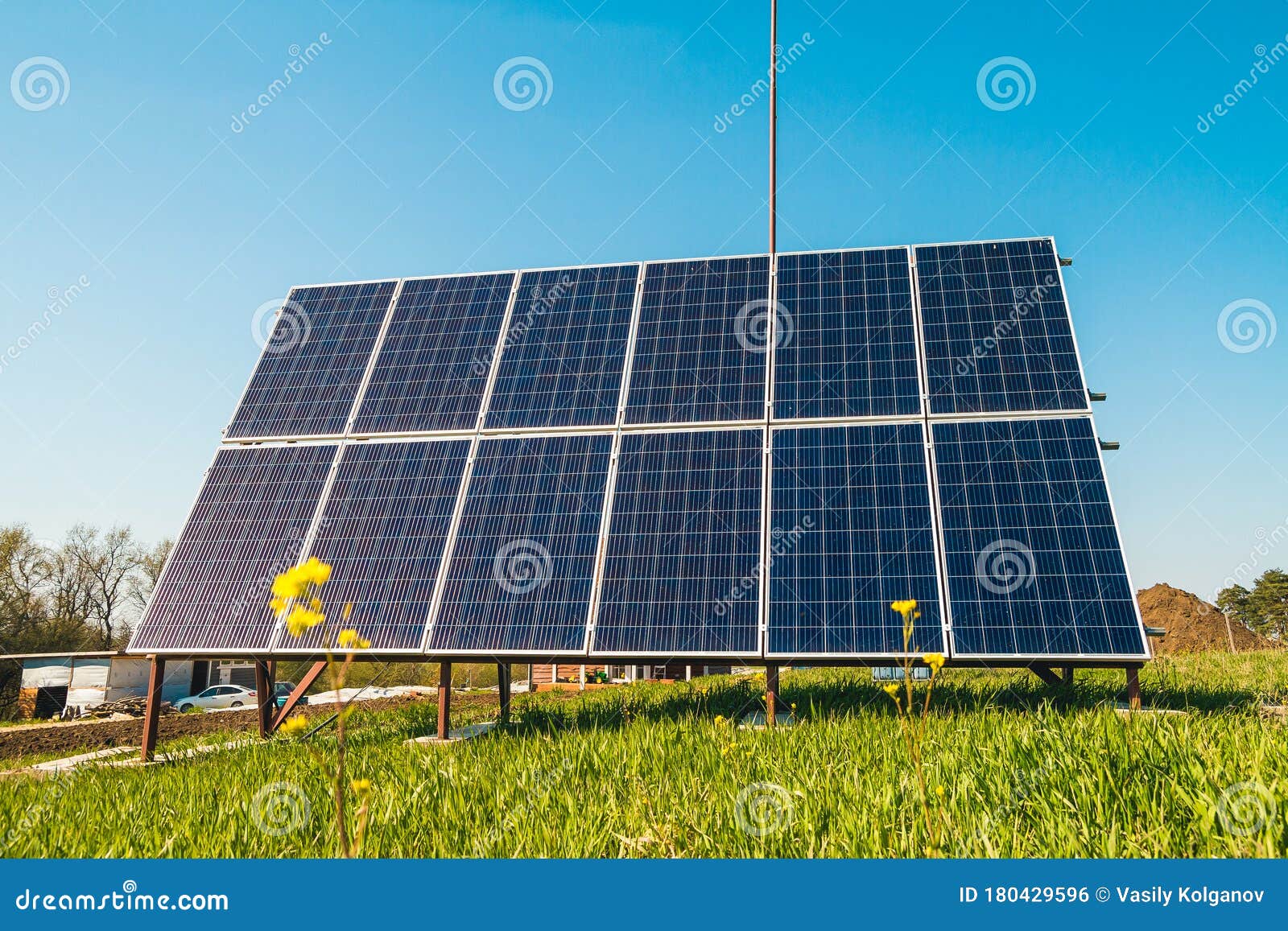 Solar Panel Produces Green, Environmentally Friendly Energy from the ...