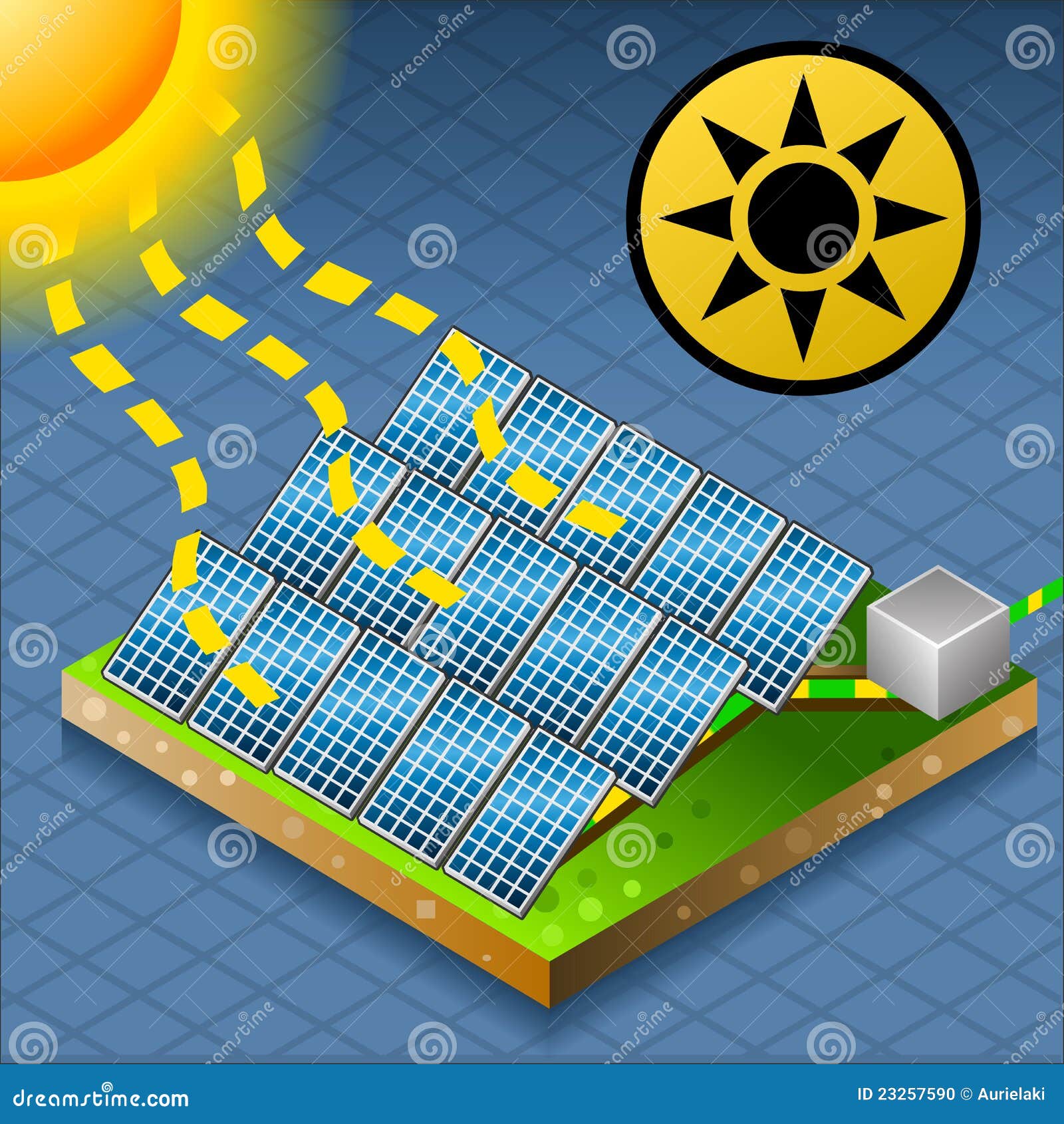 Solar Panel in Production of Energy from the Sun Stock Vector ...